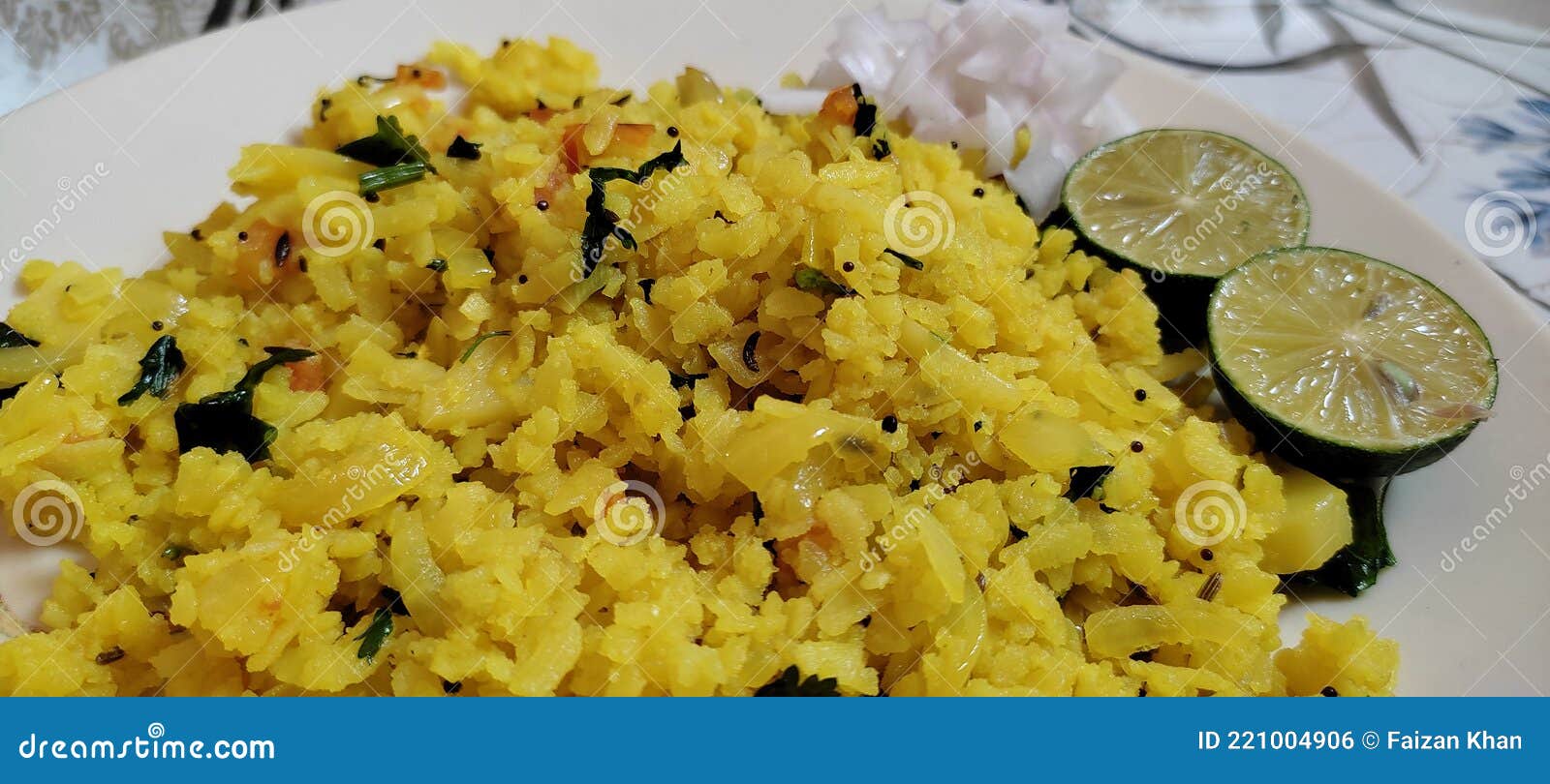 Indian breakfast poha stock photo. Image of meat, dessert - 221004906