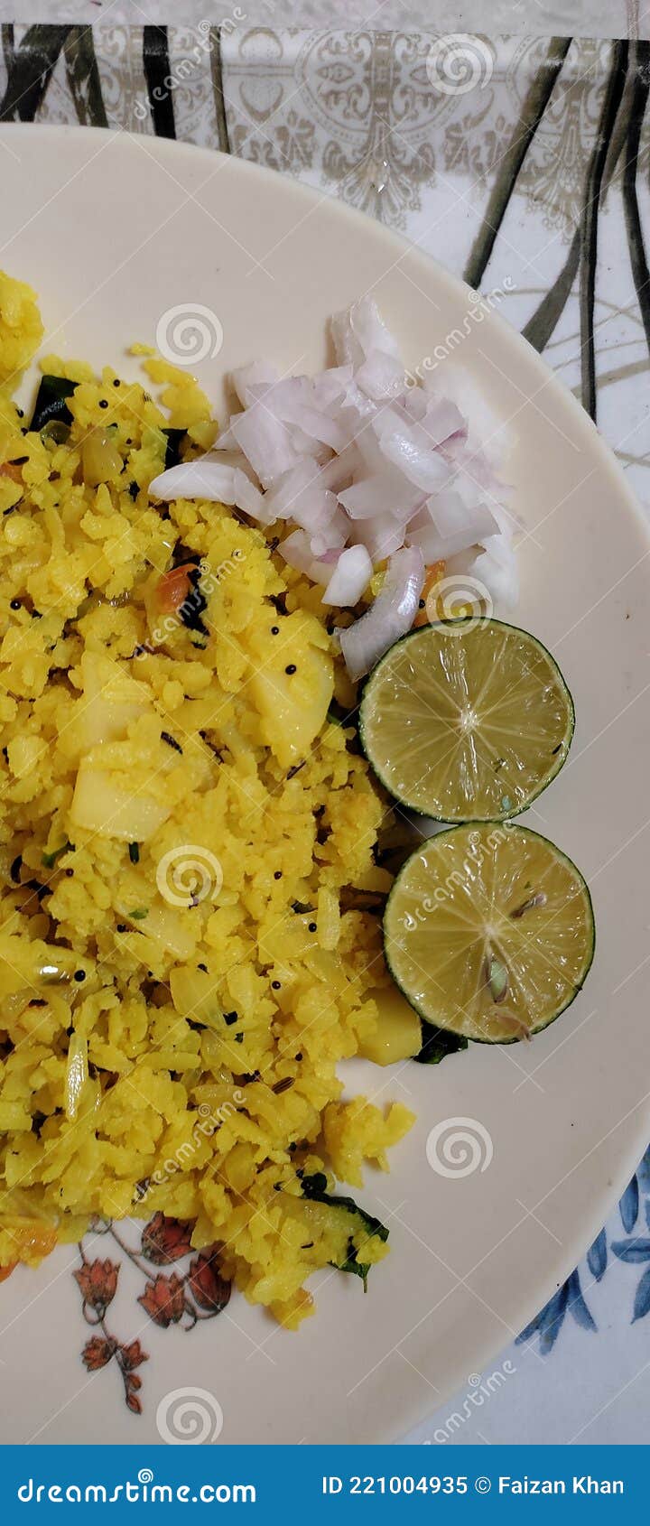 Indian Breakfast Poha stock image. Image of dish, salad - 221004935