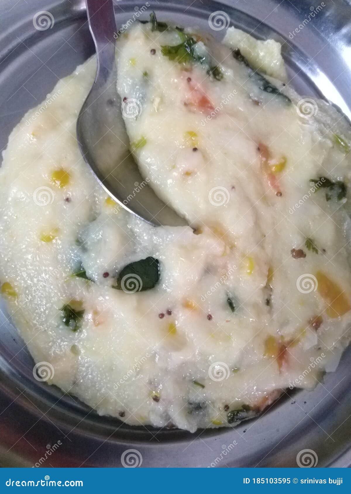 Indian Breakfast Upma Ready To Serve in a Plate Stock Image - Image of ...