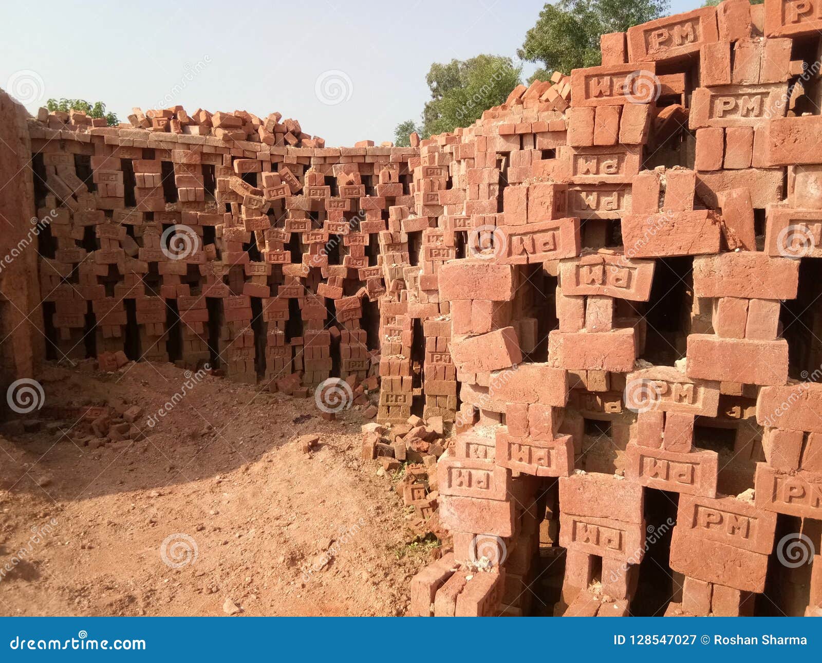 Indian bricks. stock image. Image of bricks, indian - 128547027