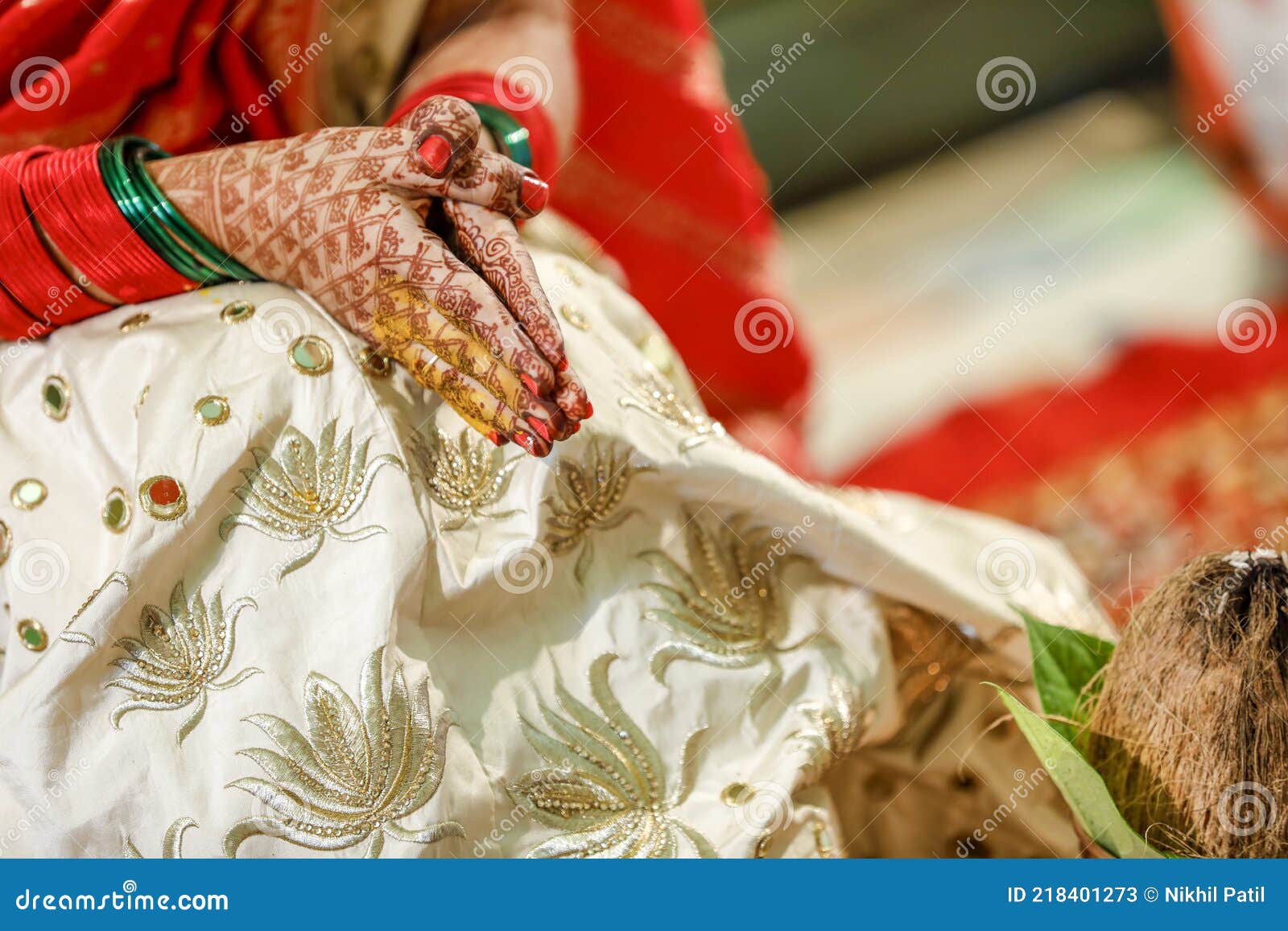 Indian Bridal Hand with Mehandi Design Stock Image - Image of designer ...
