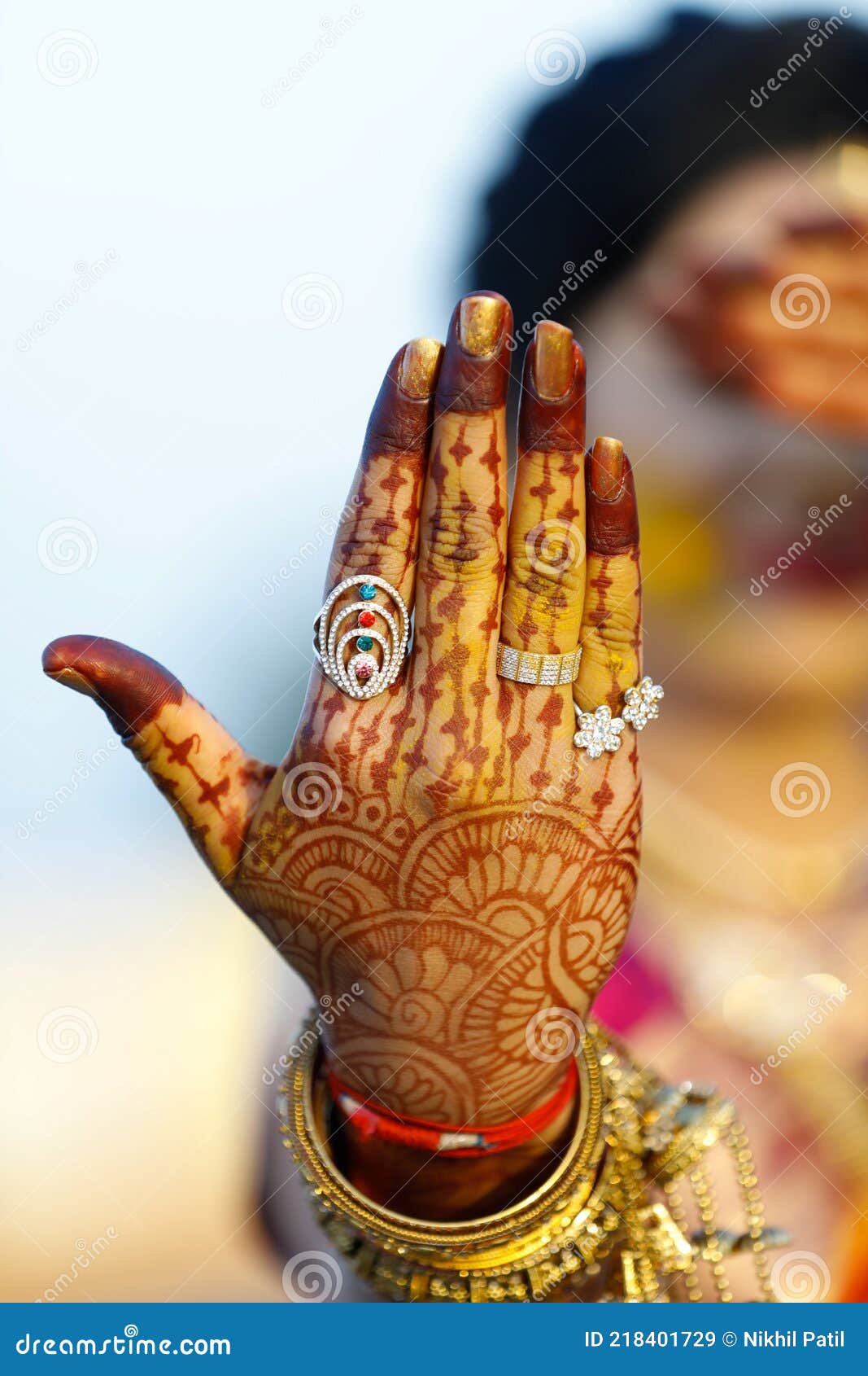Indian Bridal Hand with Mehandi Design Stock Image - Image of beautiful ...