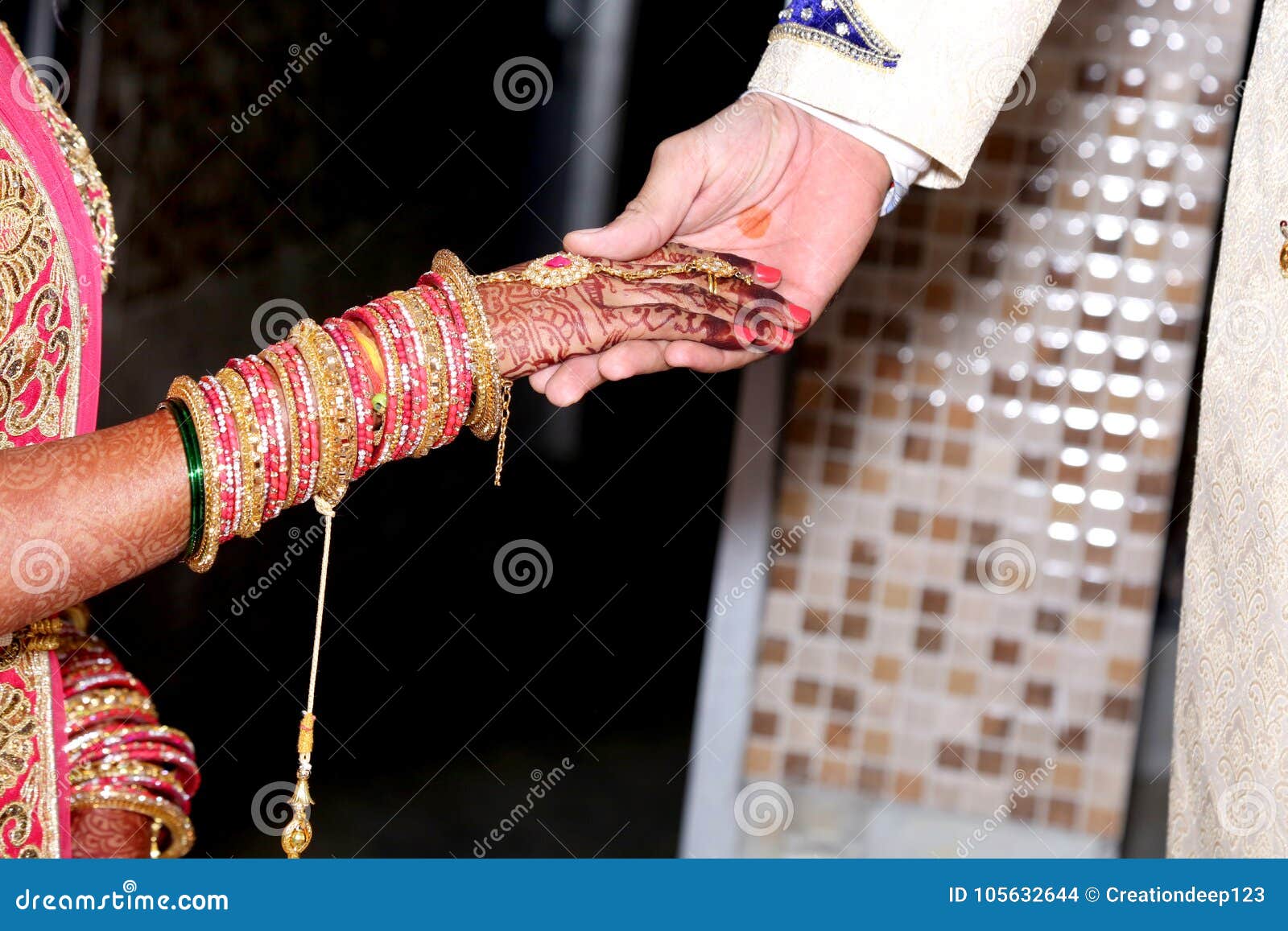Indian Bride & Groom Hands Stock Photo - Image of female, wedding ...