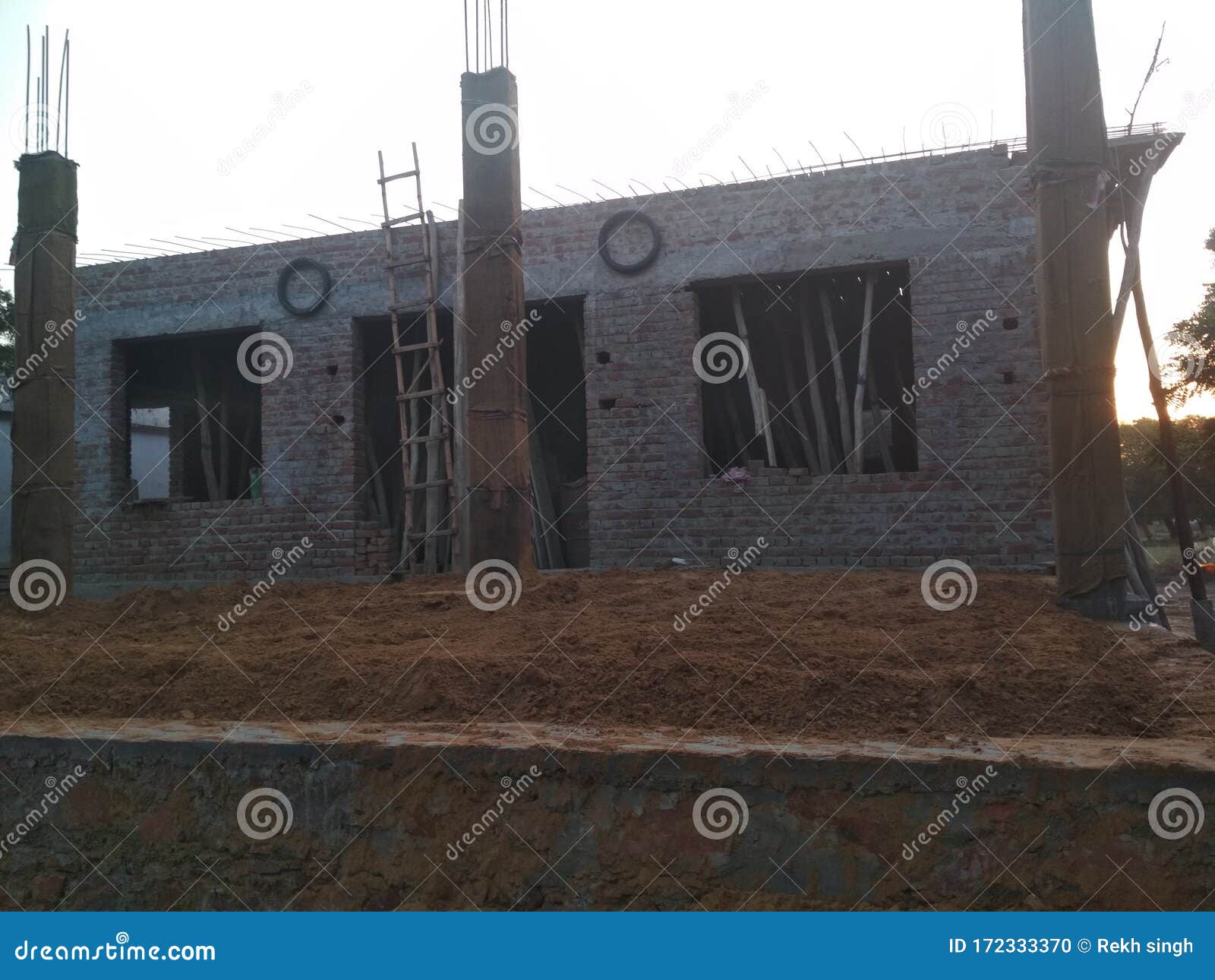 Indian Building Material Planning Rural Area Stock Photo - Image of ...