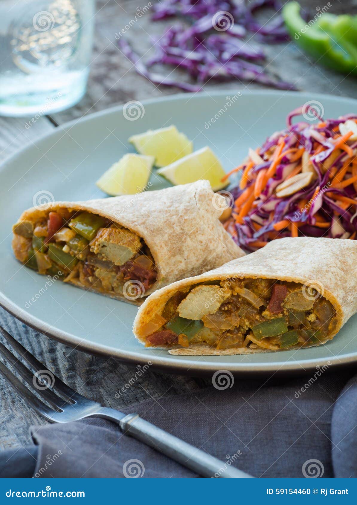 Indian Burrito stock photo. Image of home, lunch, slaw - 59154460
