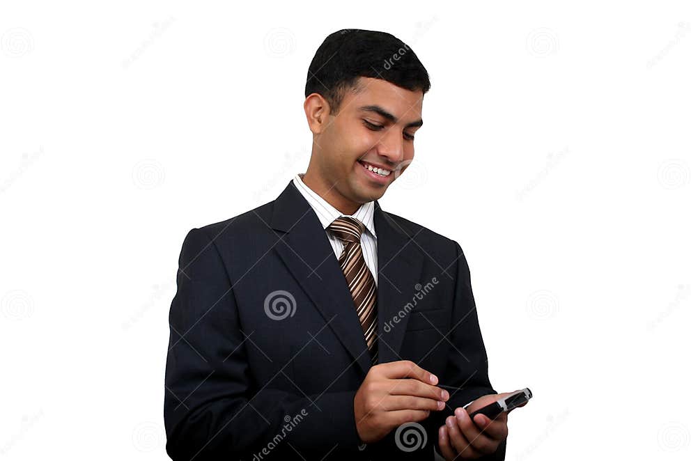 Indian Business Man Using Pda (5) Stock Photo - Image of email, contact ...