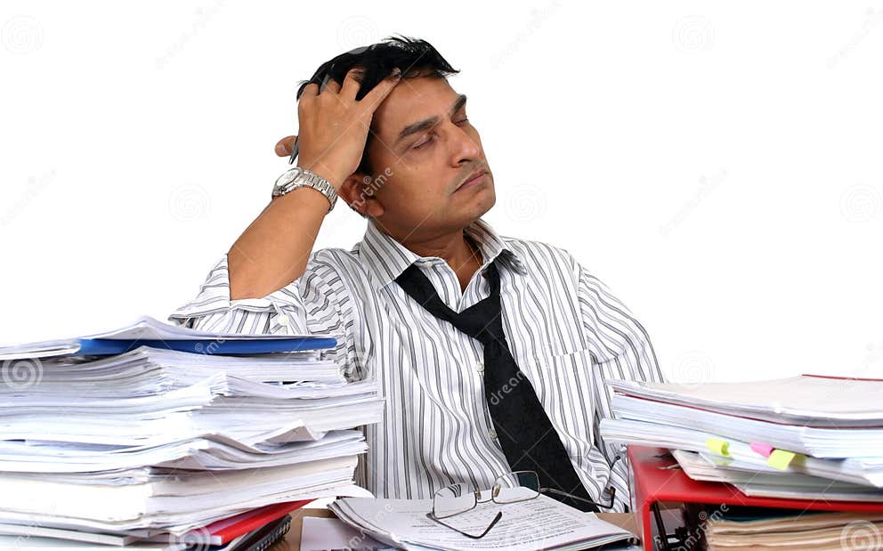 Indian Business Man at Work. Stock Photo - Image of paperwork ...