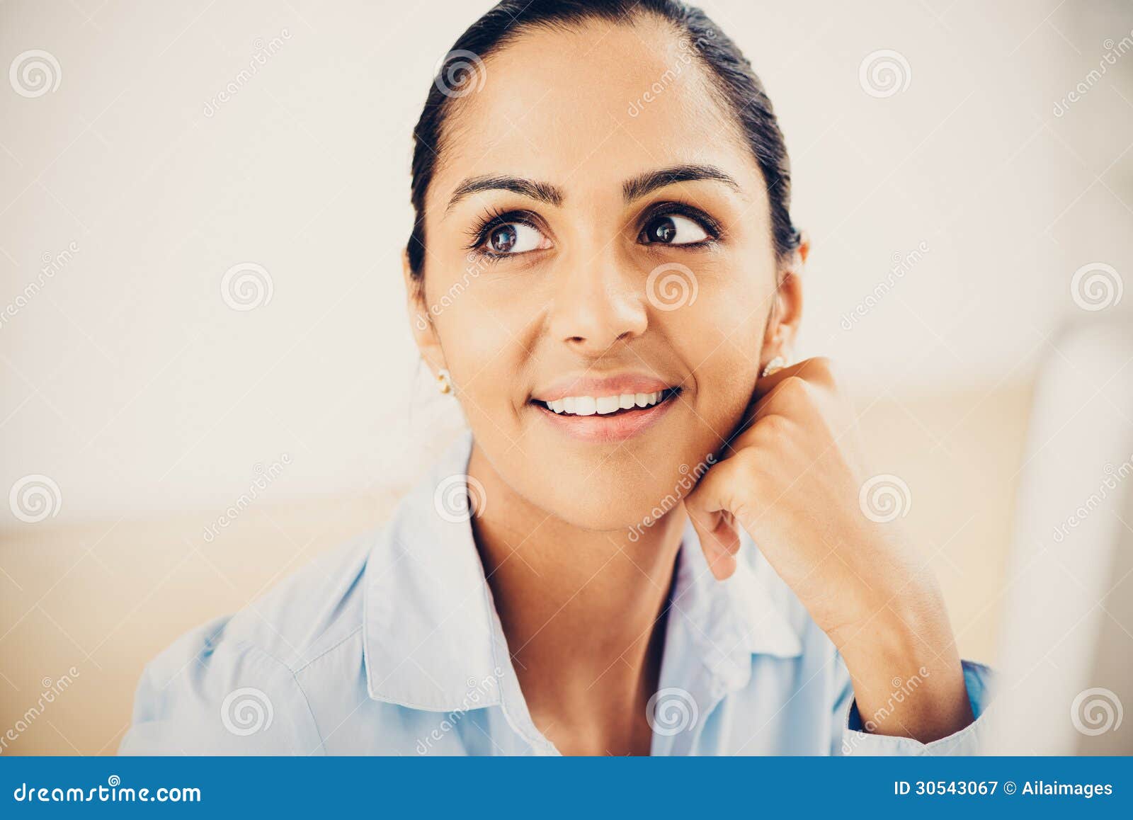 Indian Business Woman Thinking Future Stock Image - Image of business ...