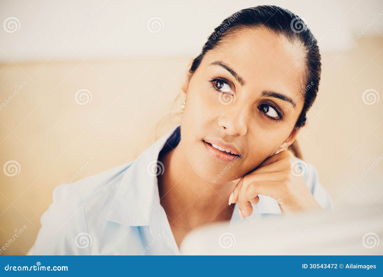 Indian Business Woman Thinking Future Stock Photo - Image of gorgeous ...