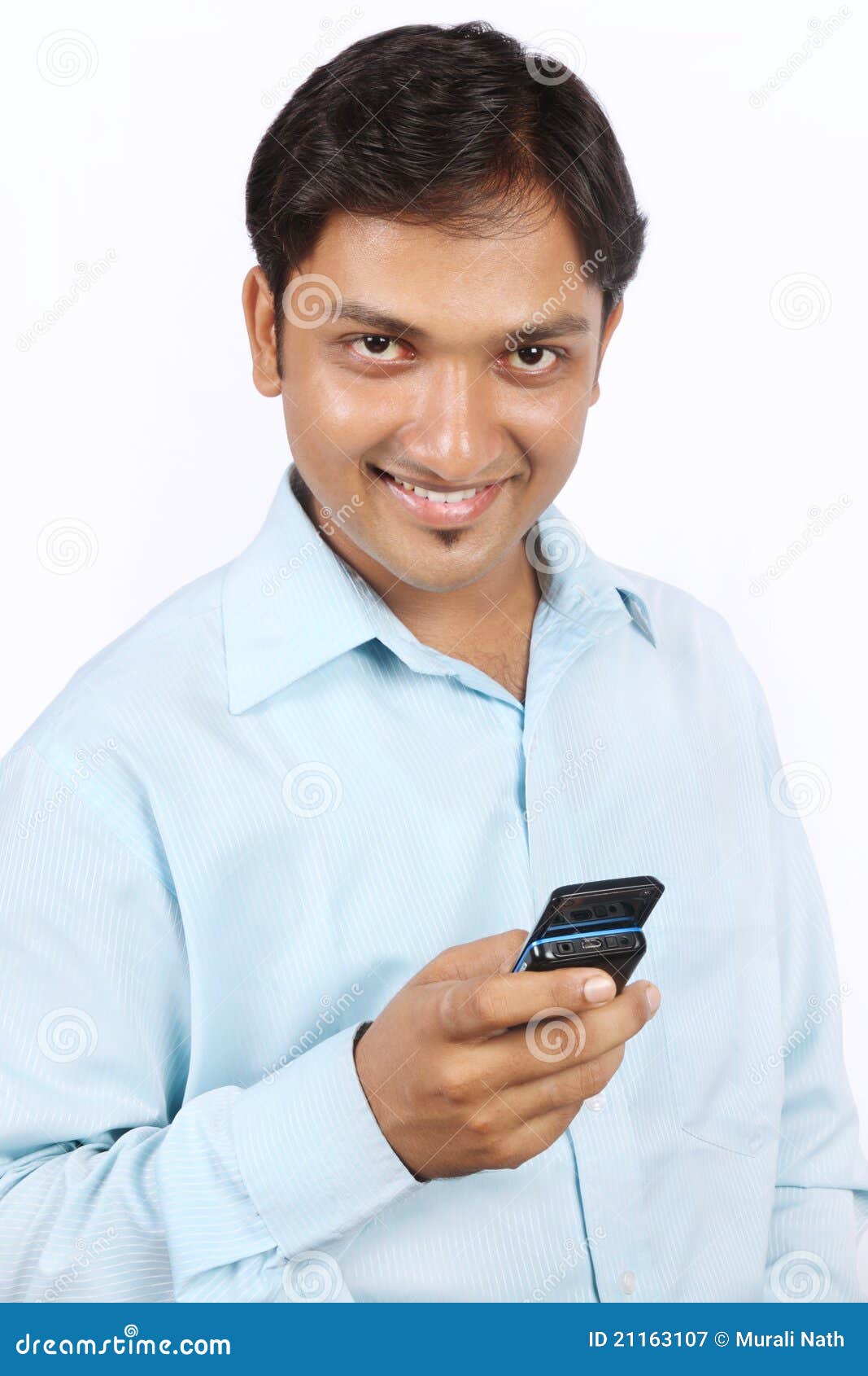 Indian Businessman with Cell Phone Stock Image - Image of communicate ...