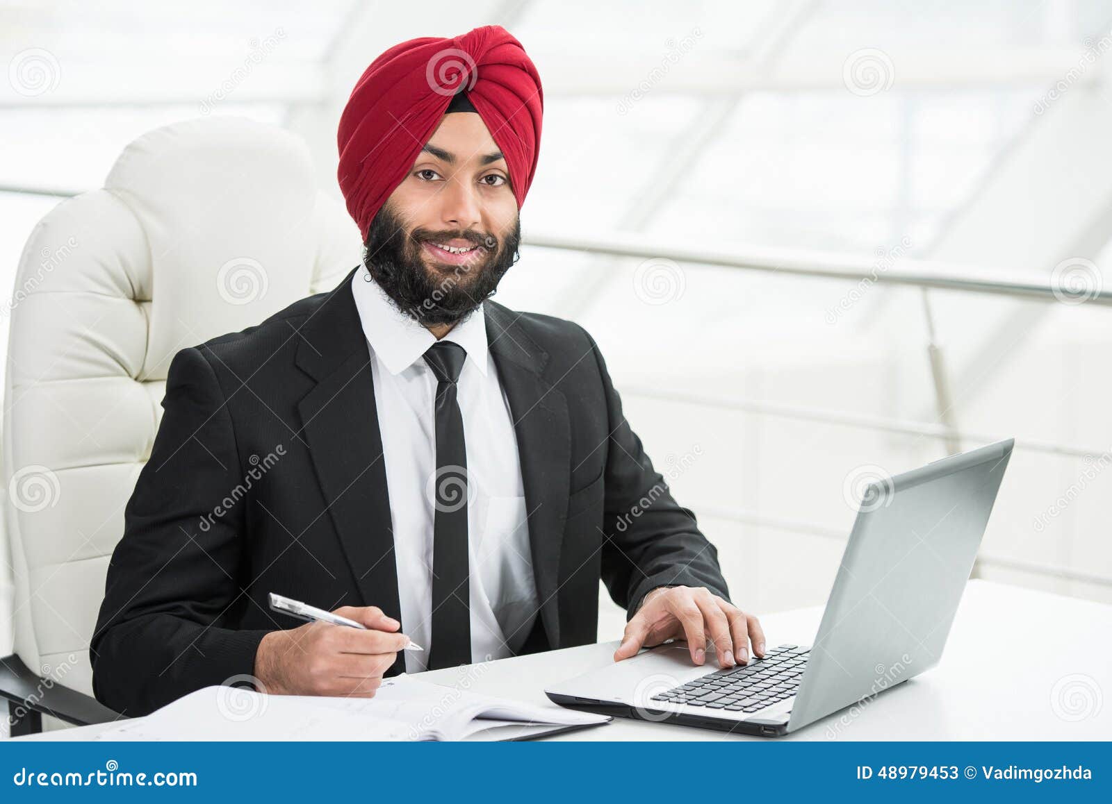Indian businessman stock image. Image of notebook, office - 48979453