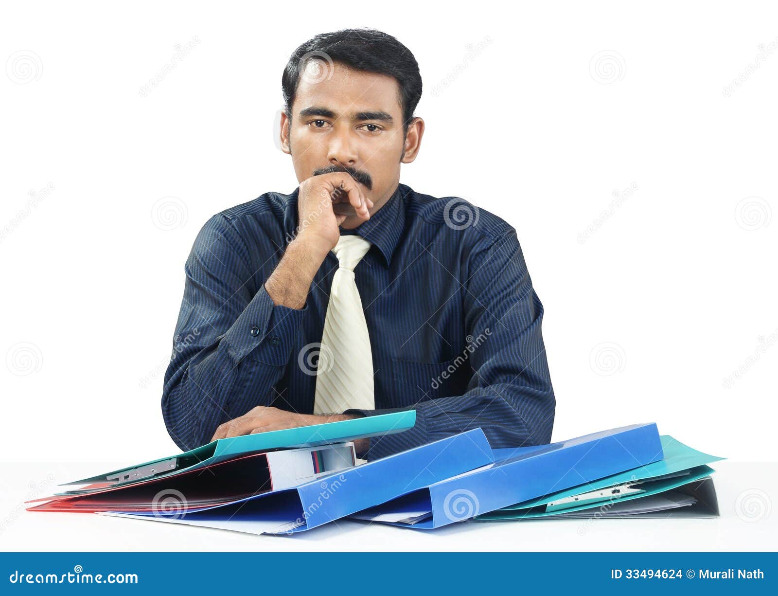 Indian Businessman with Files Stock Photo - Image of office, asian ...
