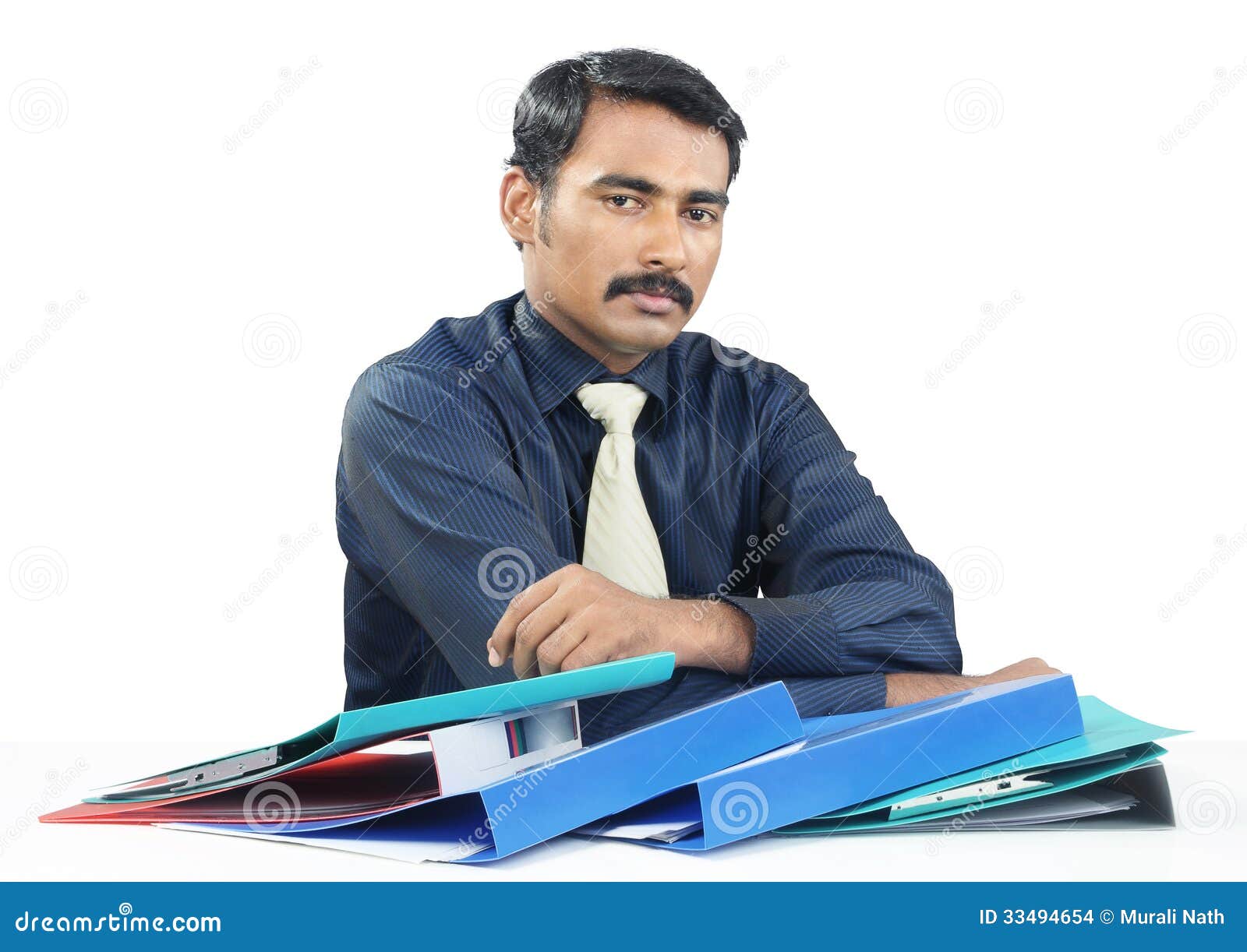 Indian Businessman with Files Stock Photo - Image of leader, executive ...