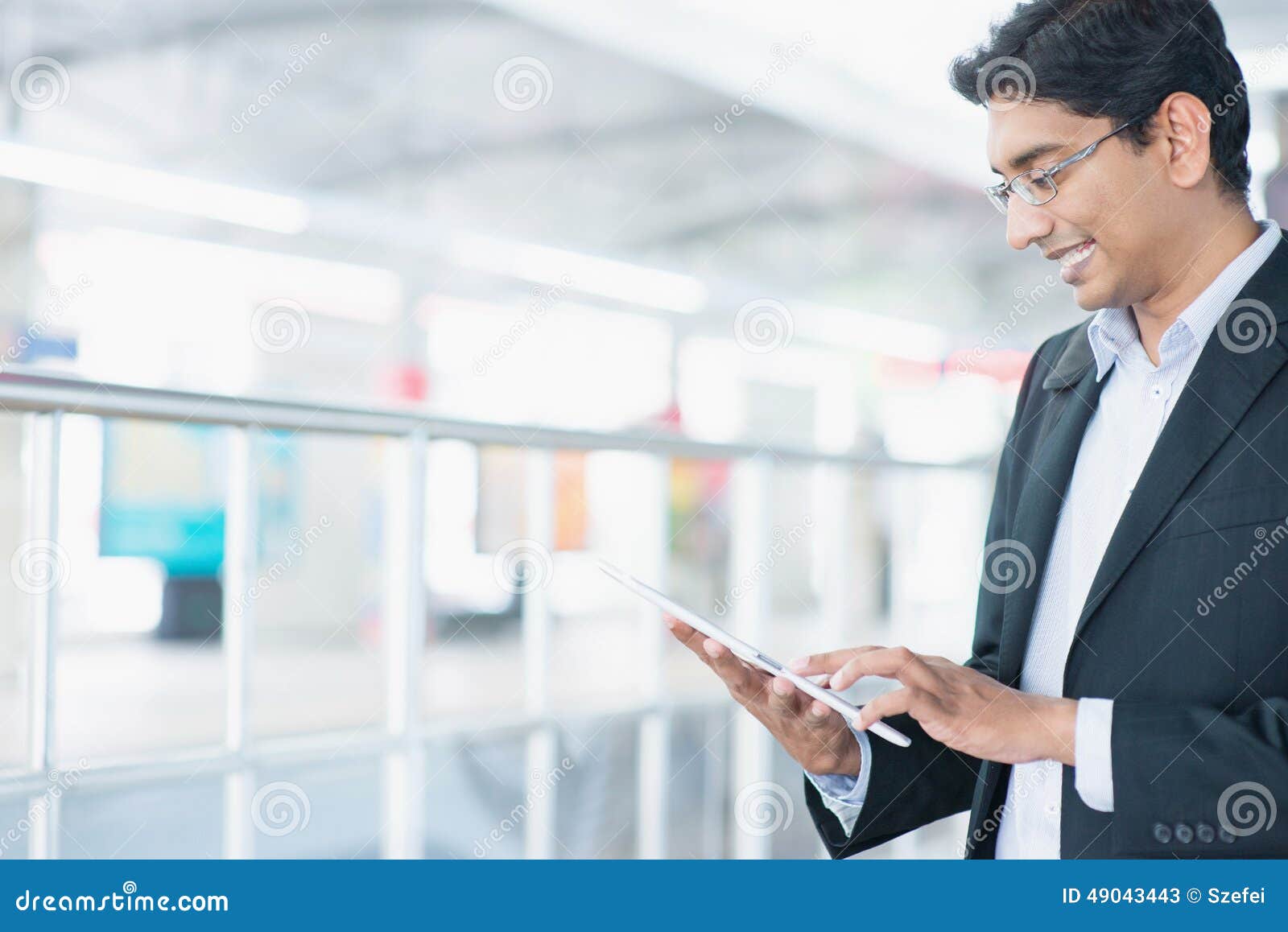 Indian Businessman Using Tablet Pc Stock Image - Image of computer ...