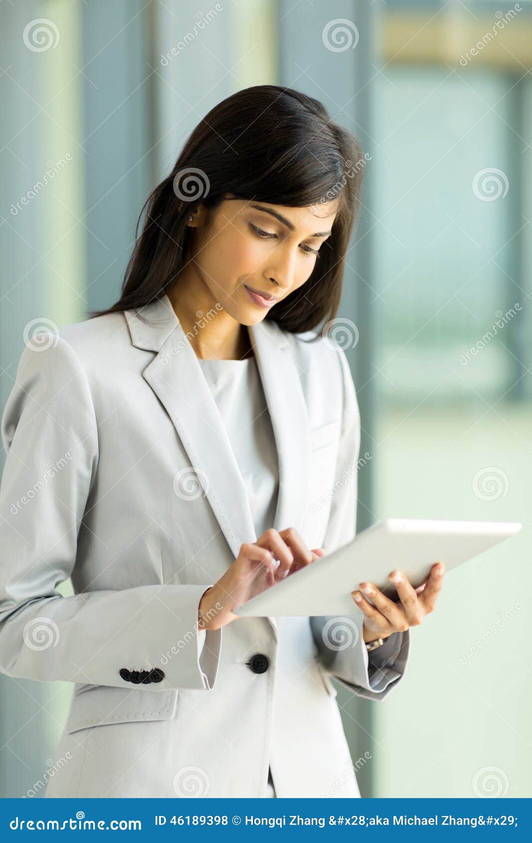 Indian Businesswoman Tablet Computer Stock Photo - Image of computer ...