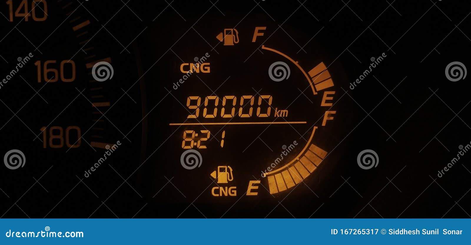 Indian Car Completed 90000 Kilometer Stock Image - Image of 90000 ...