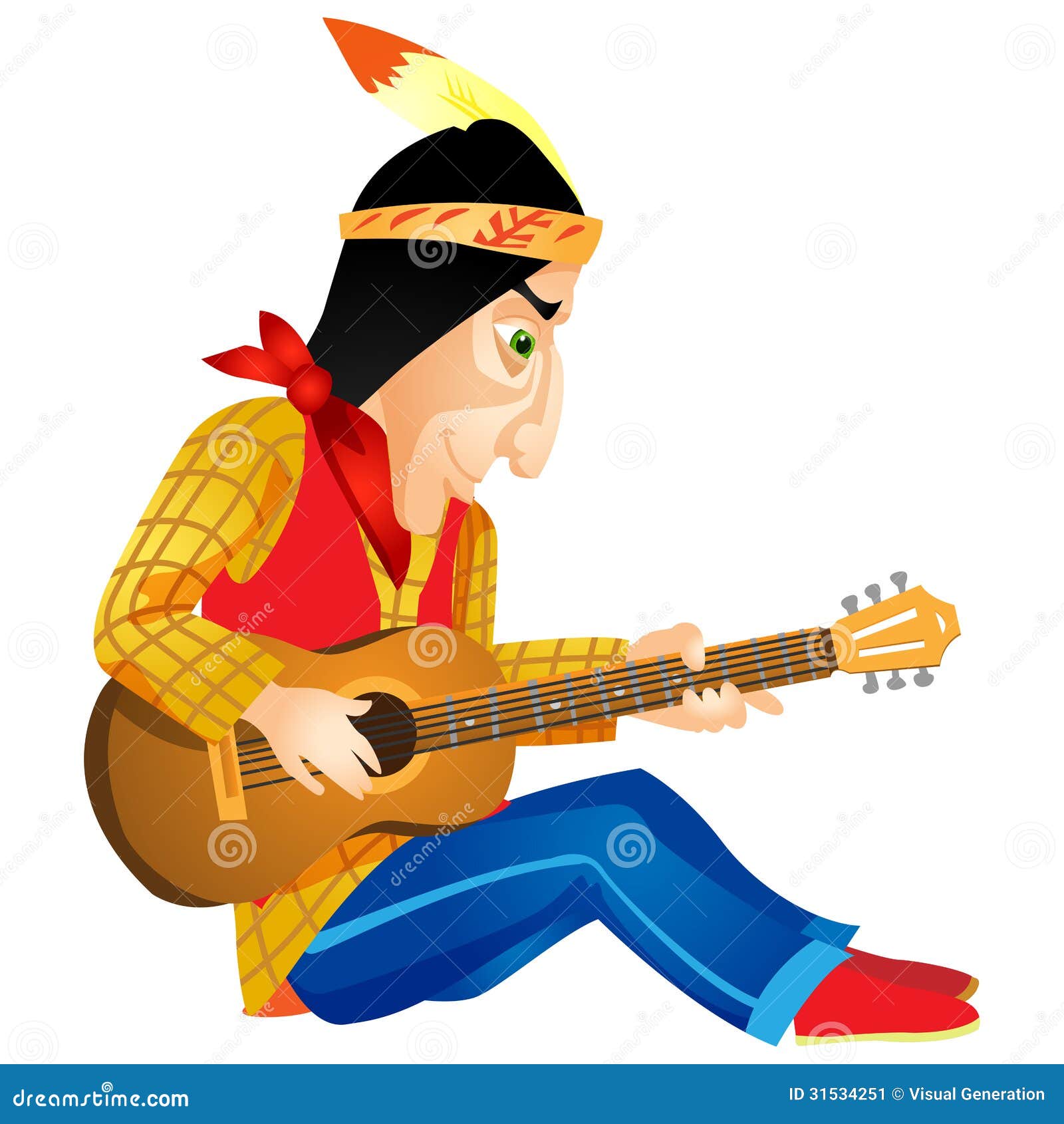 Indian stock vector. Illustration of cartoon, adult, musician - 31534251
