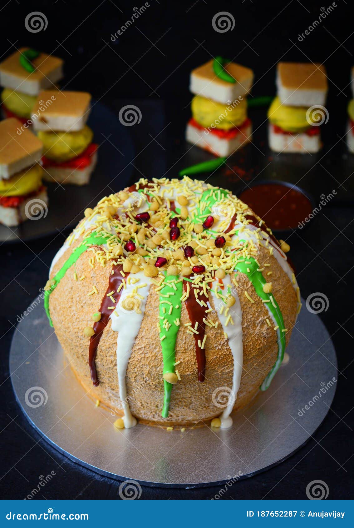 Indian chaat theme cake stock image. Image of cupcakes - 187652287