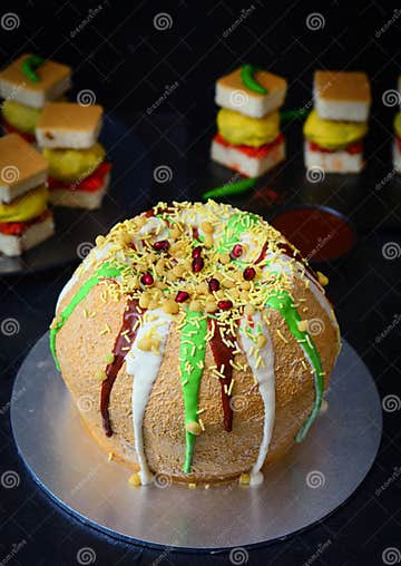 Indian chaat theme cake stock image. Image of cupcakes - 187652287