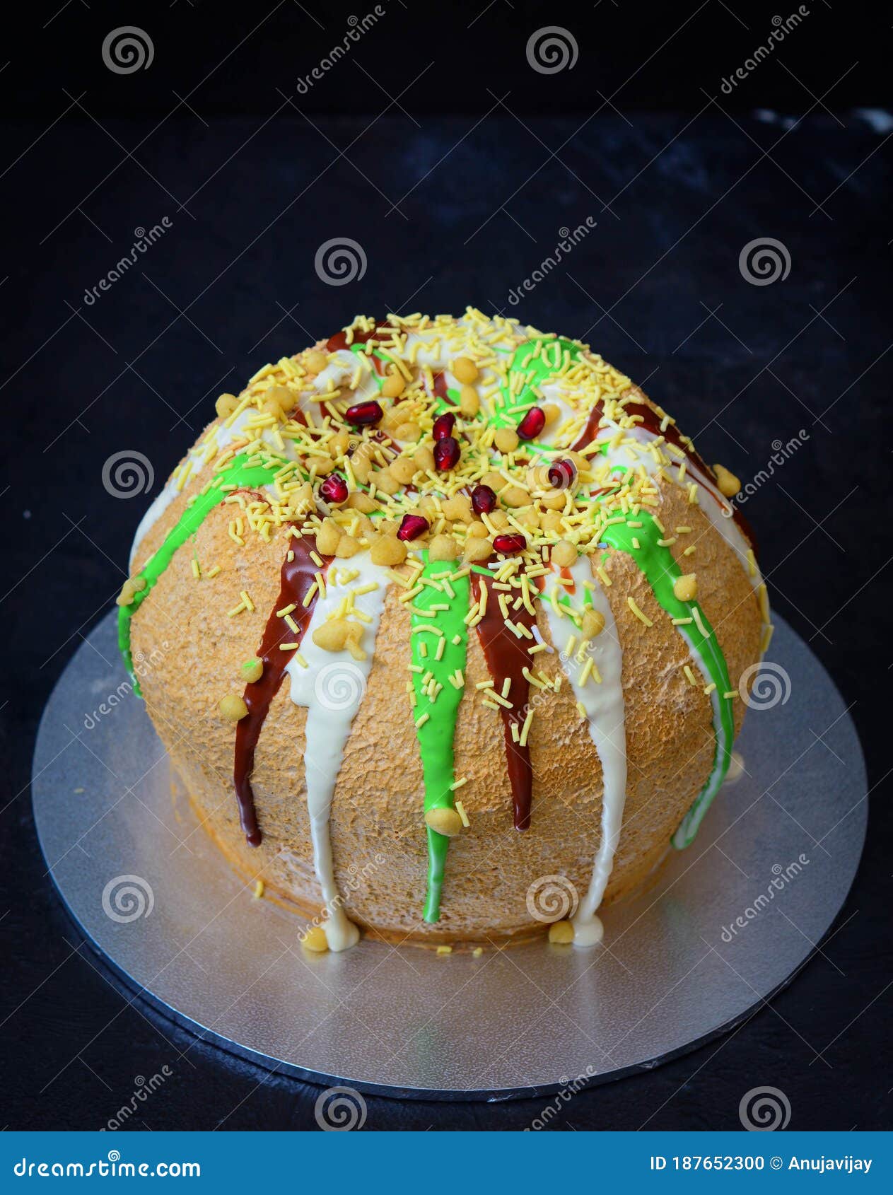 Indian chaat theme cake stock photo. Image of produce - 187652300