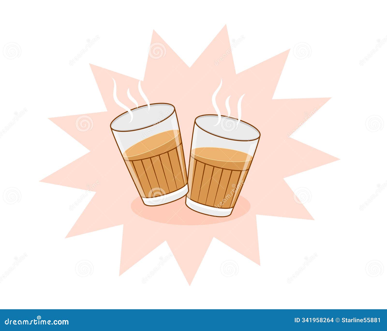 Tea Or Chai Time Background In Modern Style Vector Illustration ...