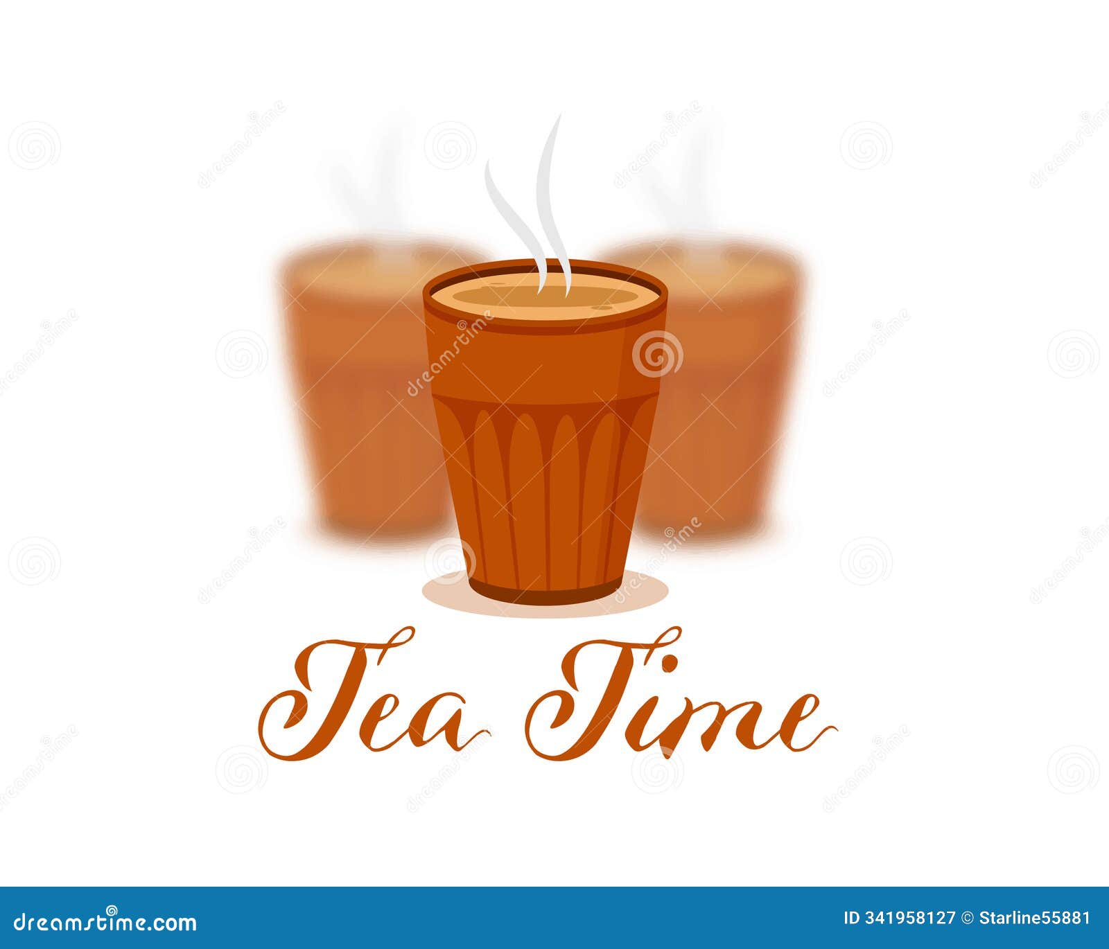 Tea Or Chai Time Background In Modern Style Vector Illustration ...