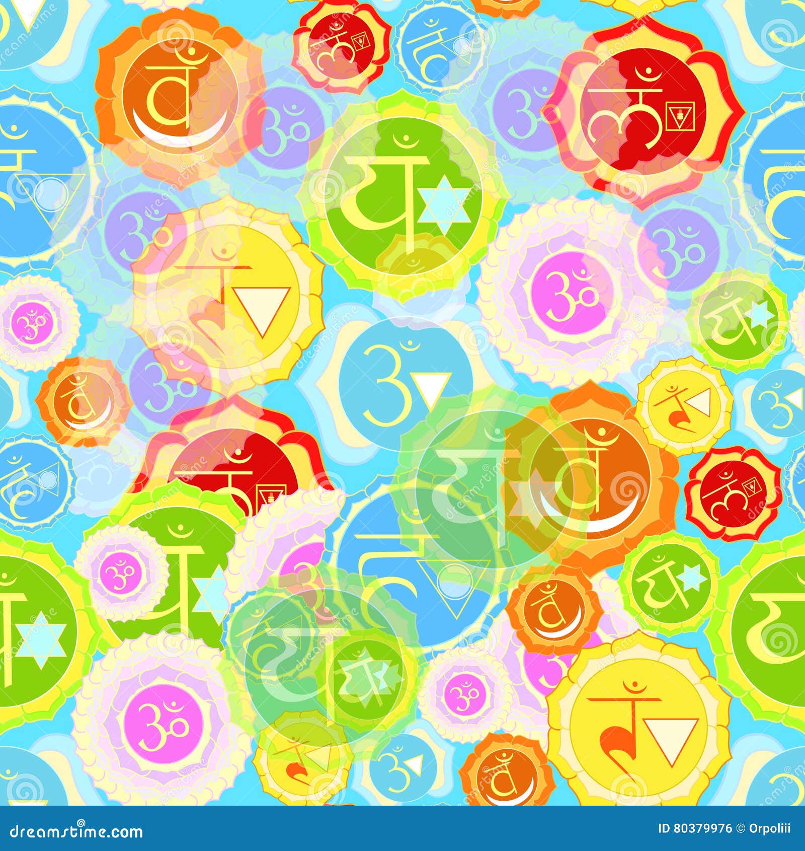 Indian Chakra Seamless Pattern Color Vector Illustration Stock Vector ...