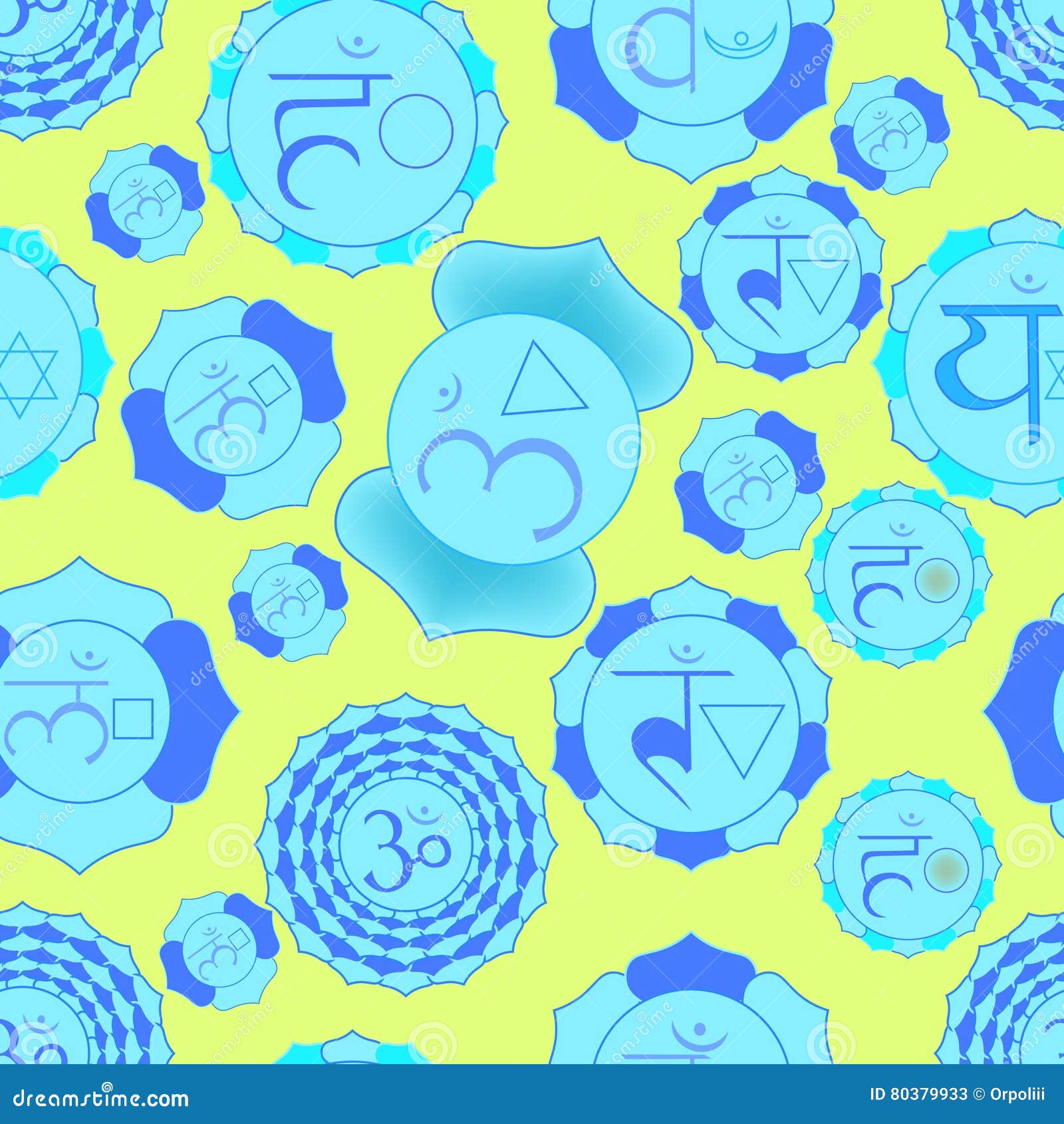 Indian Chakra Seamless Pattern Color Vector Illustration Stock Vector ...