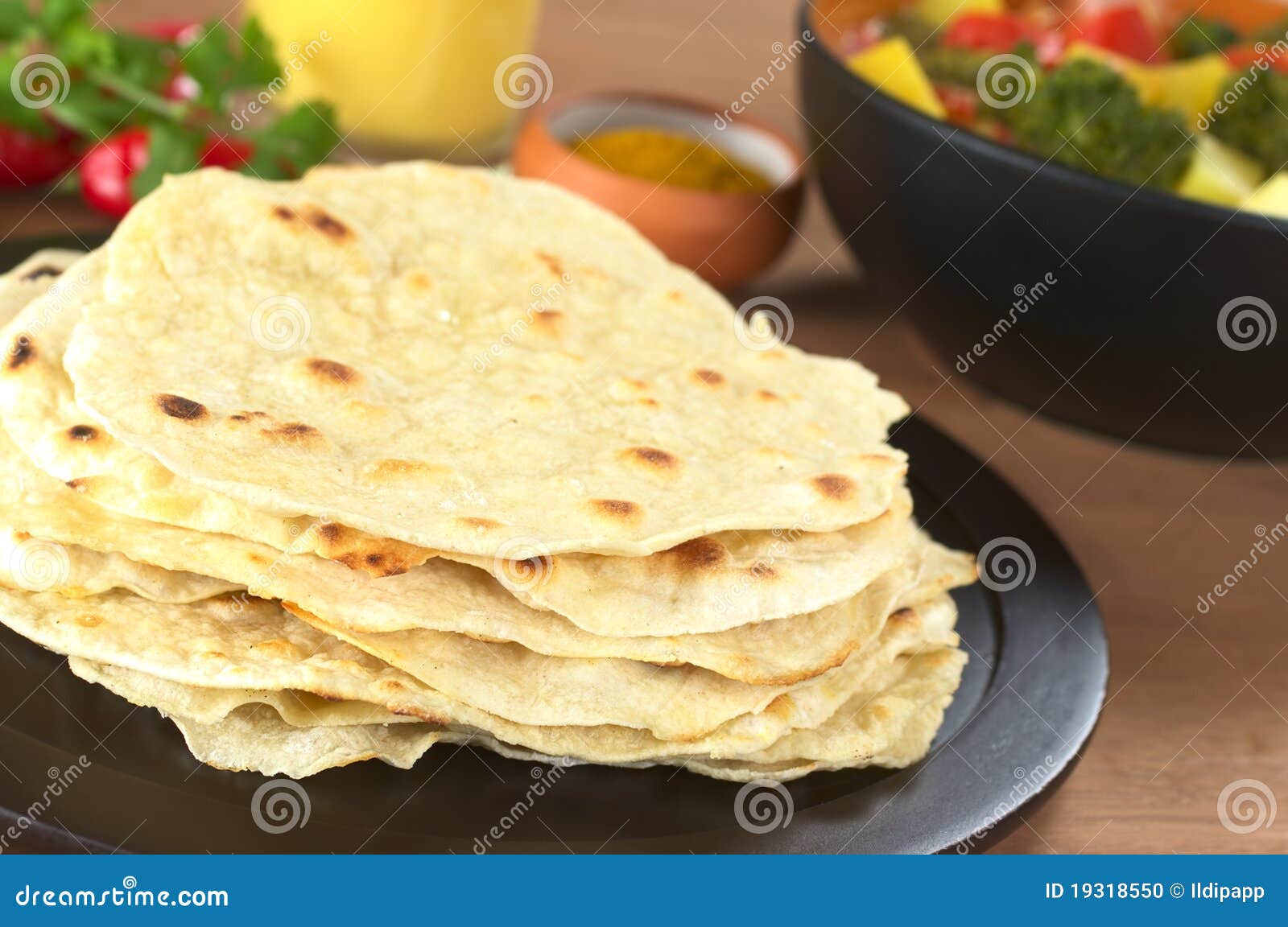 Indian Chapati Flat Bread stock photo. Image of roti - 19318550