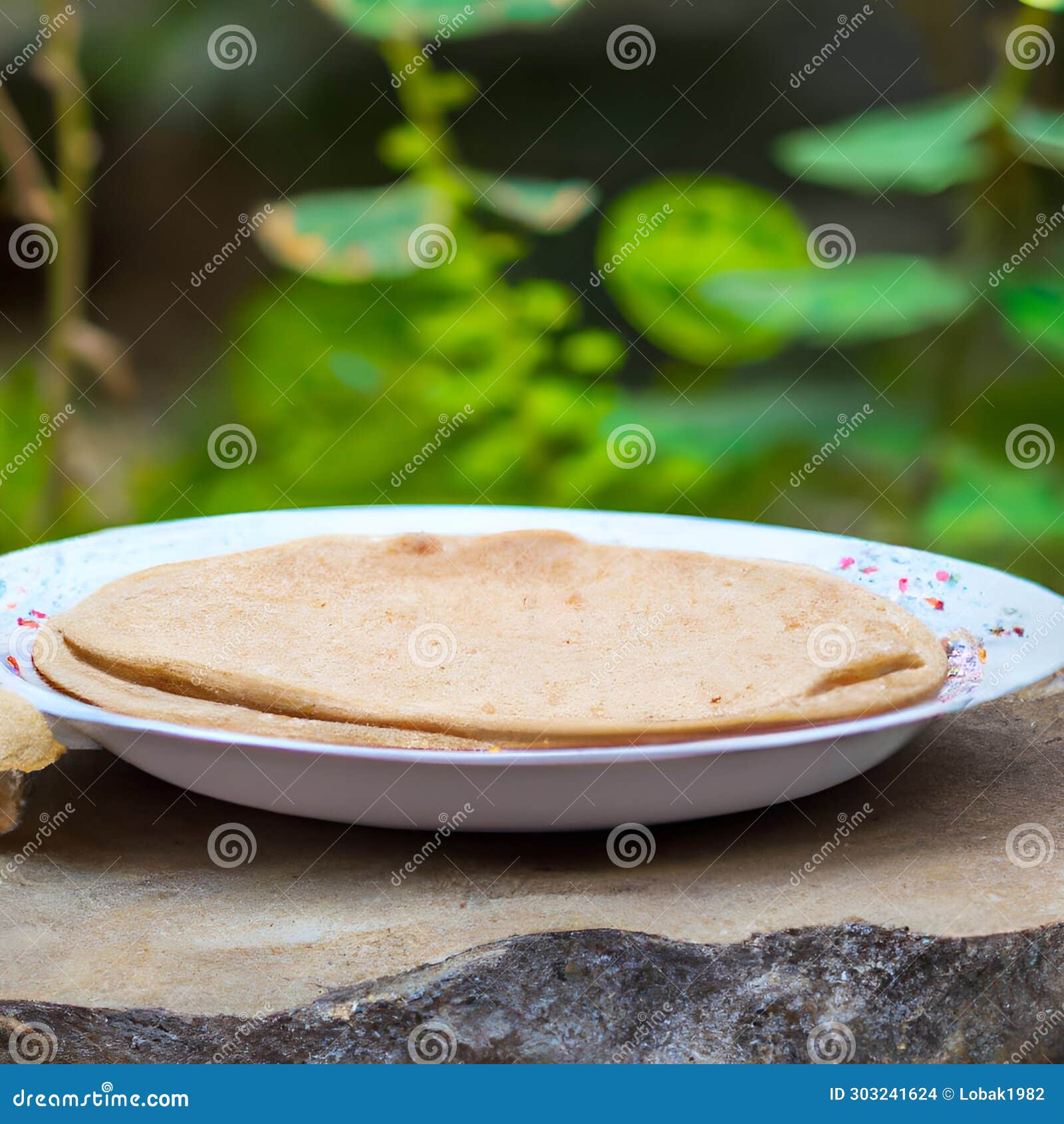 Indian chapati flatbread stock illustration. Illustration of generated ...