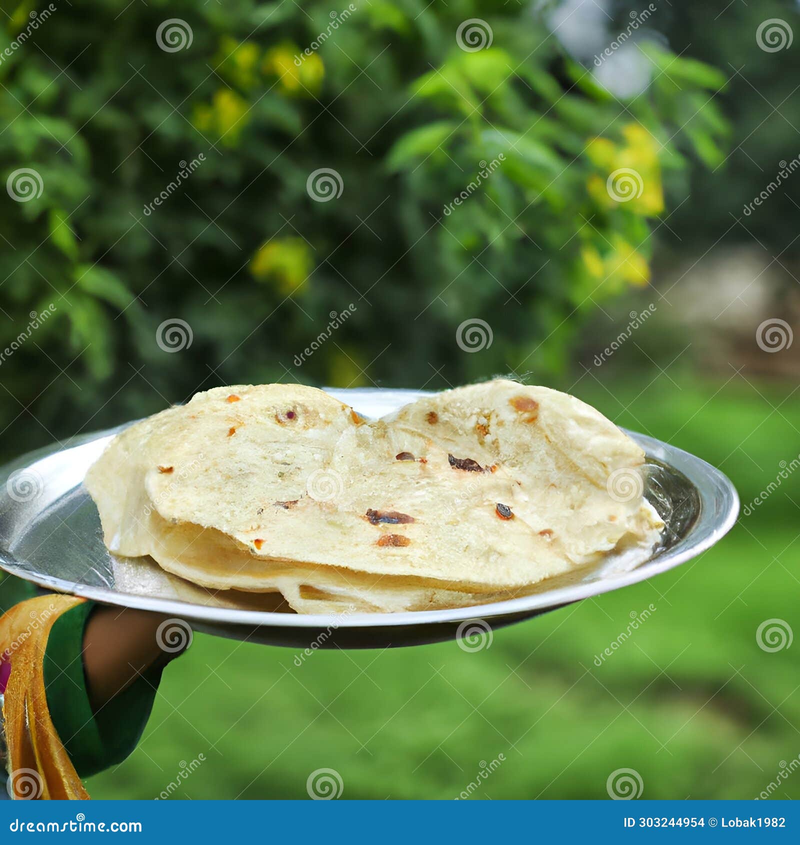 Indian Chapati With Hot Sauce Isolated Cartoon Illustration ...