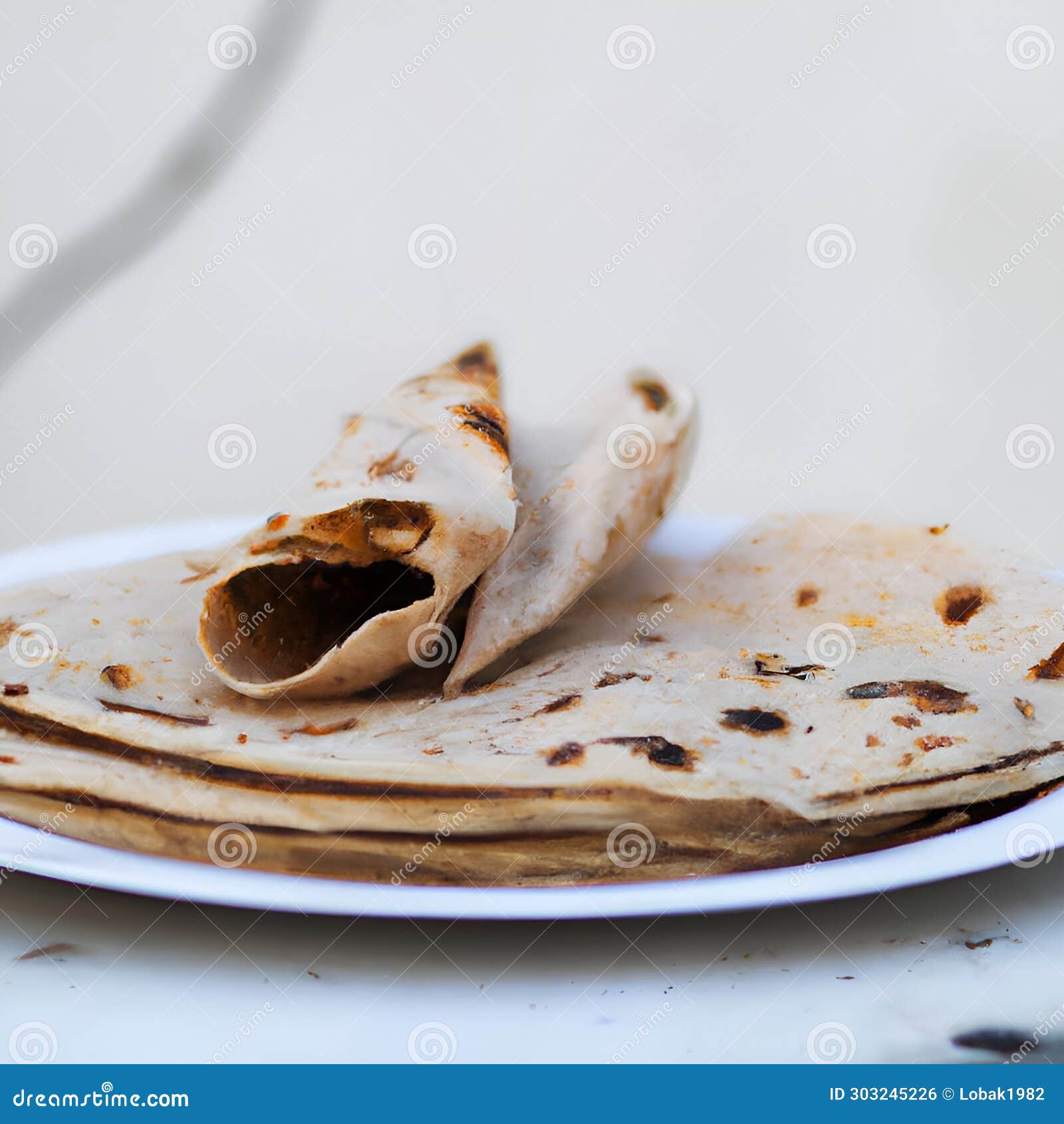 Indian Chapati With Hot Sauce Isolated Cartoon Illustration ...