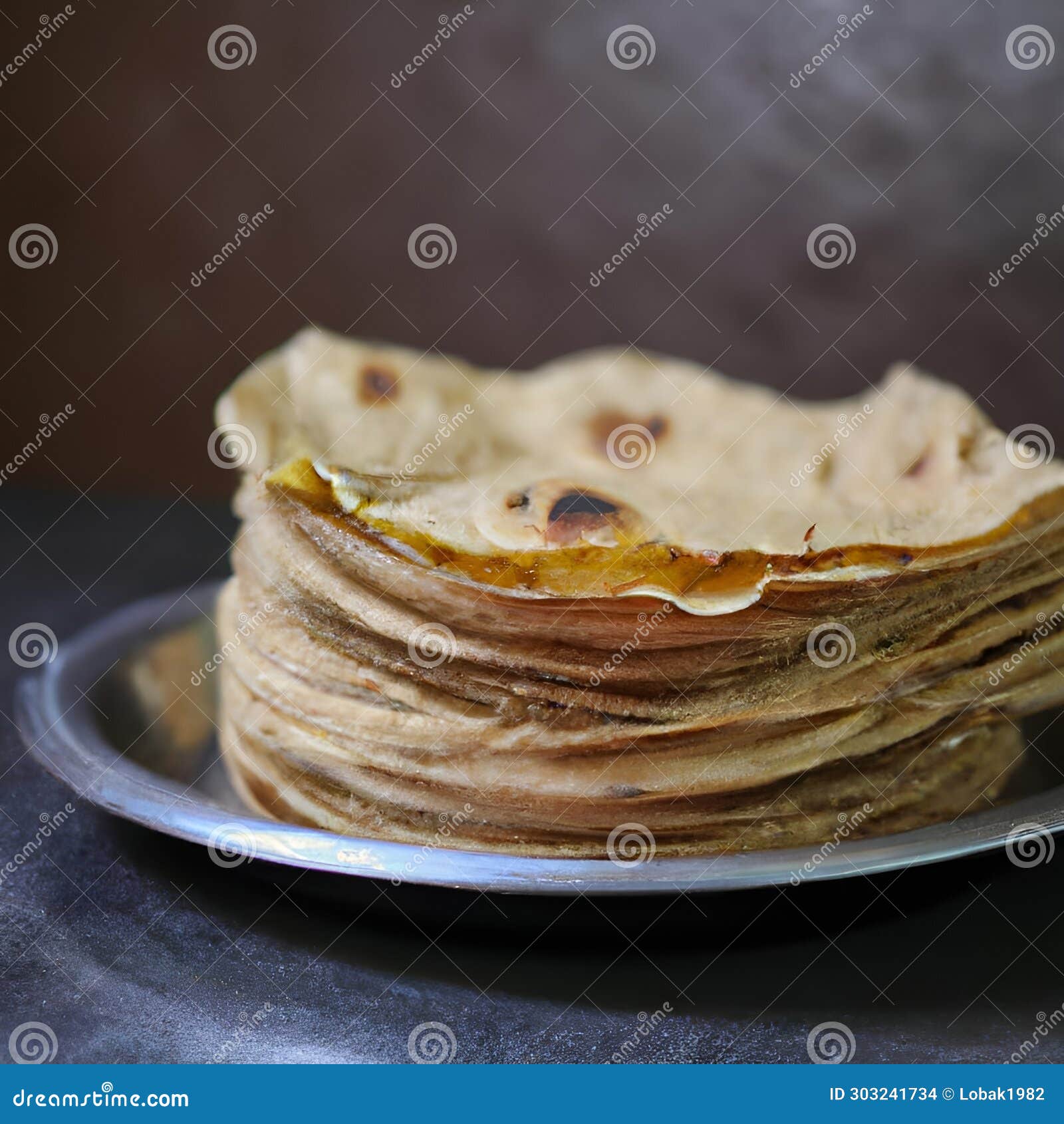 Indian chapati flatbread stock illustration. Illustration of dish ...