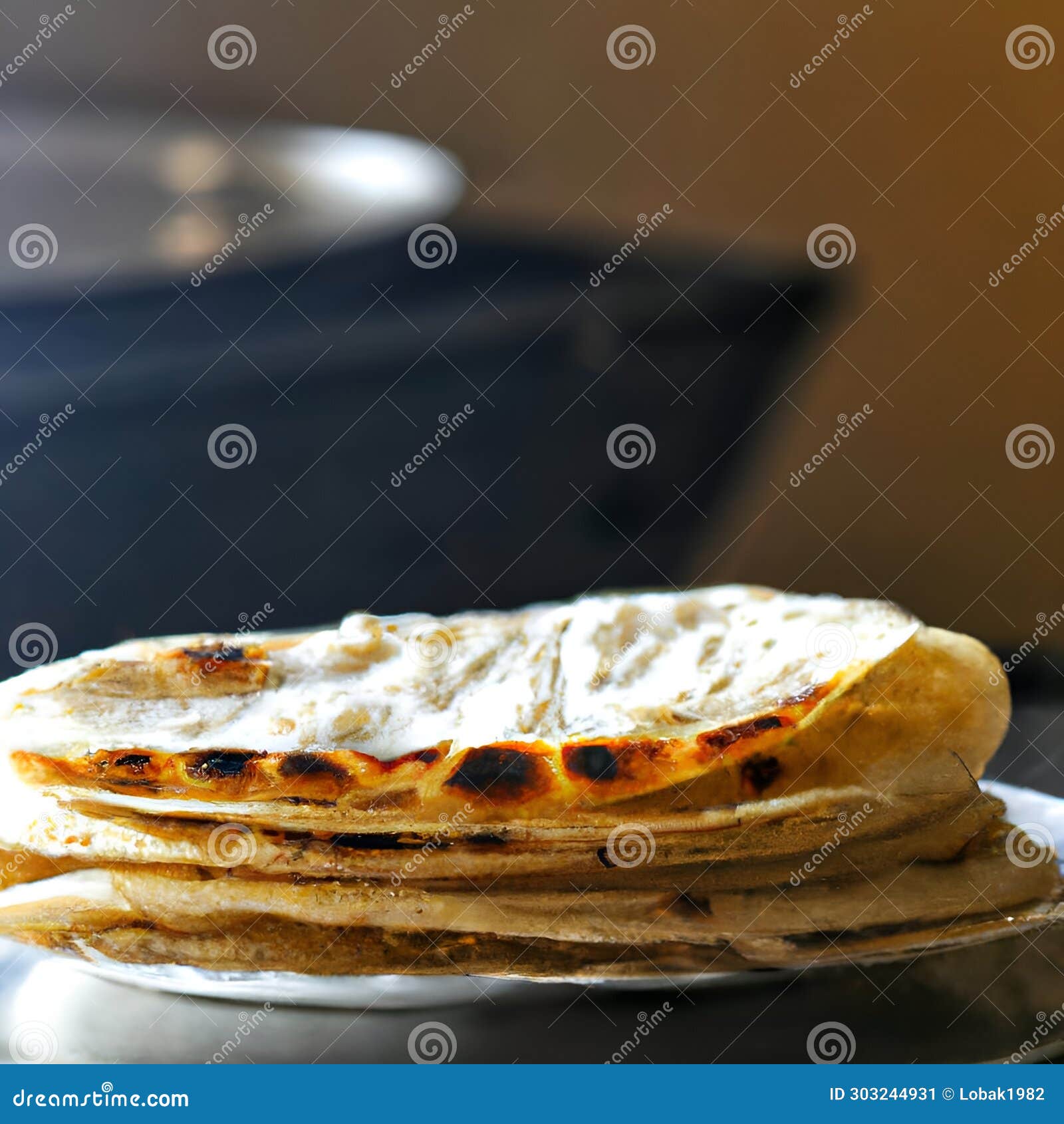 Indian chapati flatbread stock illustration. Illustration of drink ...