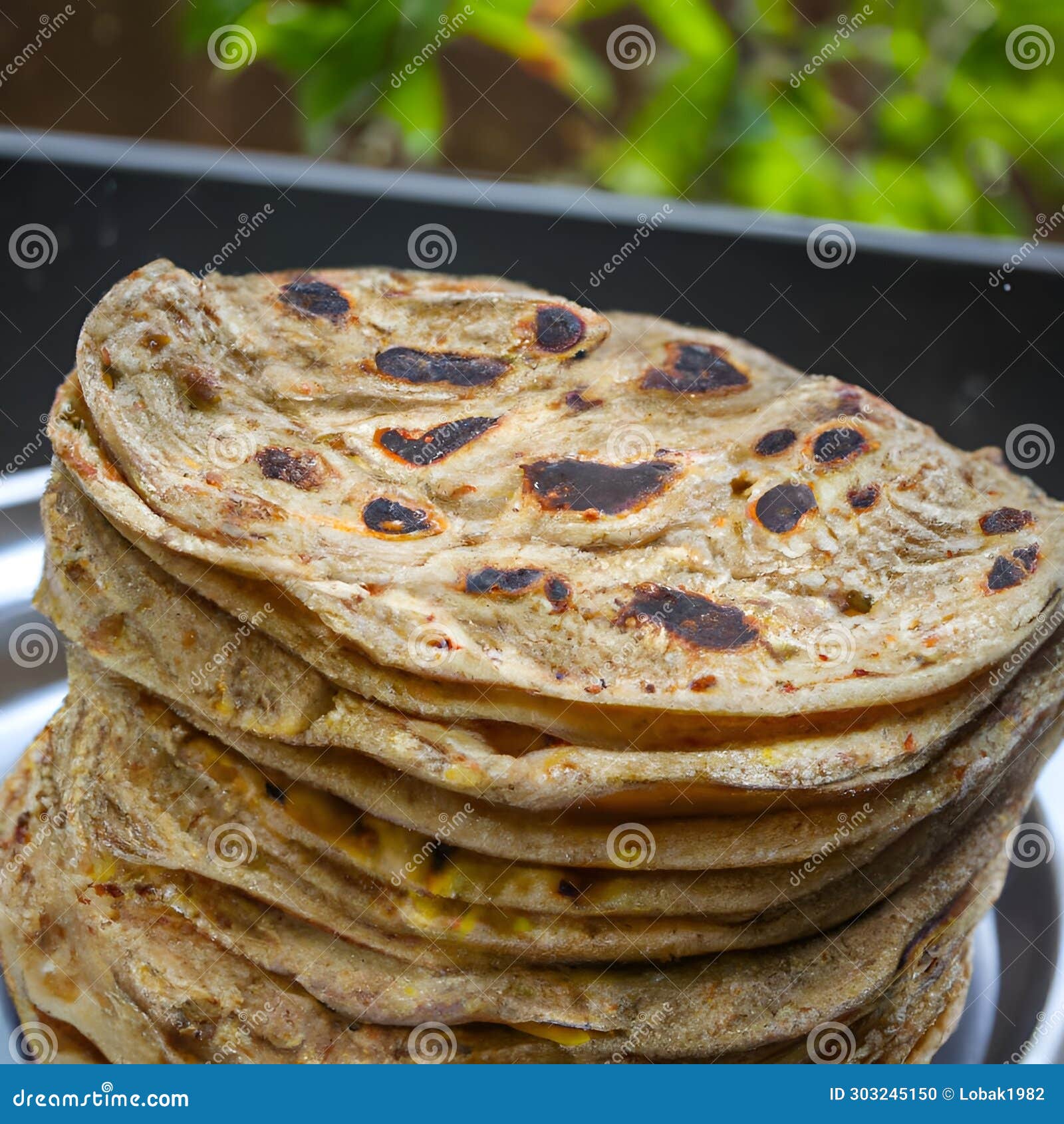 Indian chapati flatbread stock illustration. Illustration of dish ...