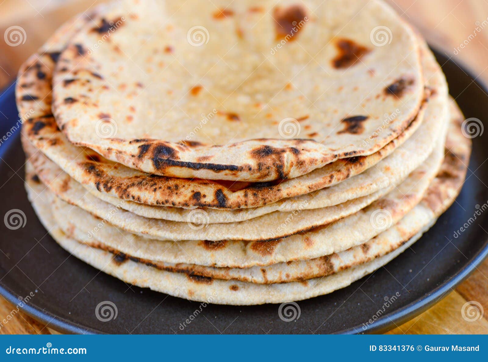 Indian Chapati stock photo. Image of dinner, accompaniment - 83341376