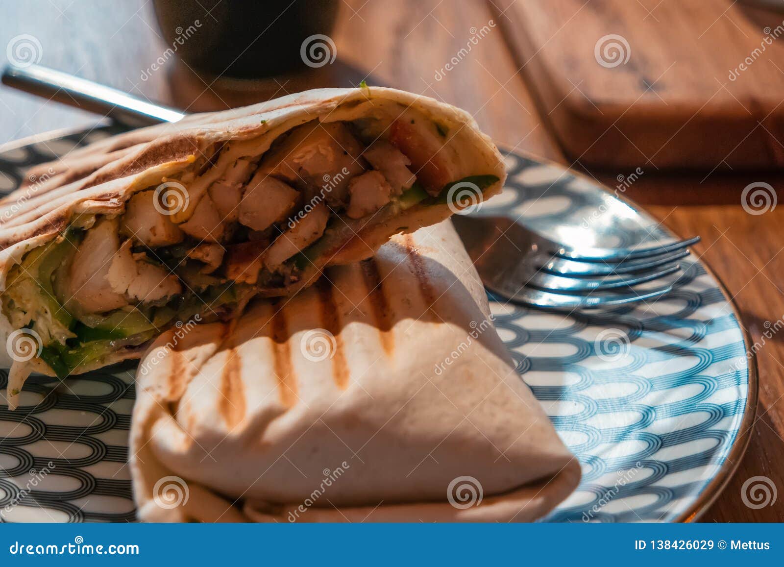 Indian Chapati Wrap Roll Served in a Plate Selective Focus Stock Image ...