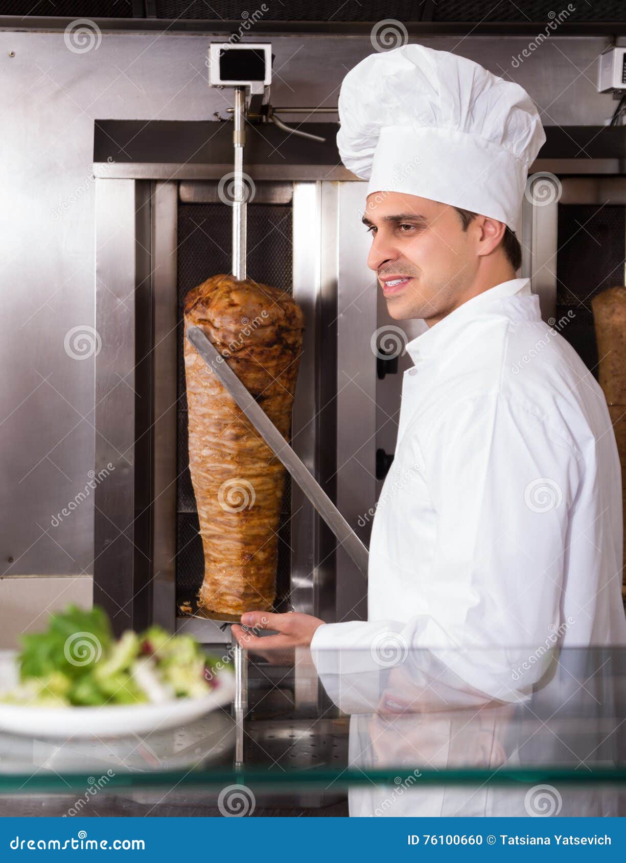 Indian Chef Cooking Tasty Kebab Stock Photo - Image of junk, food: 76100660