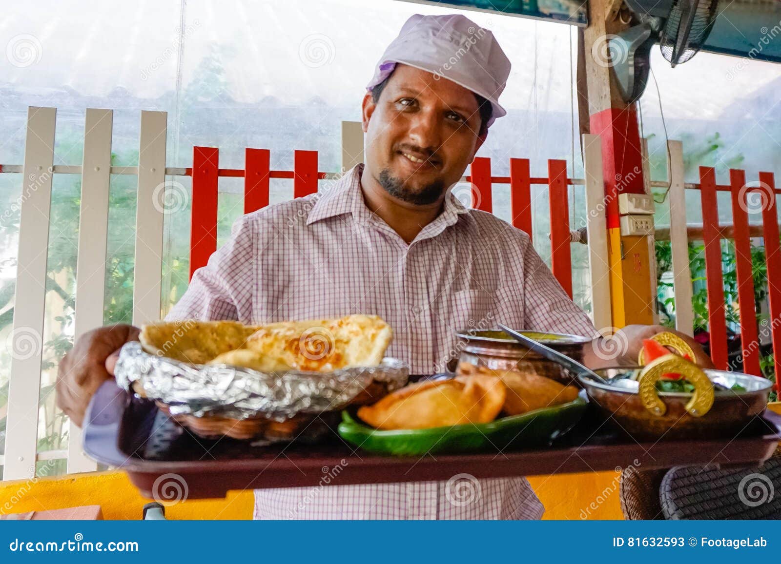 Indian chef serving food stock image. Image of cuisine - 81632593