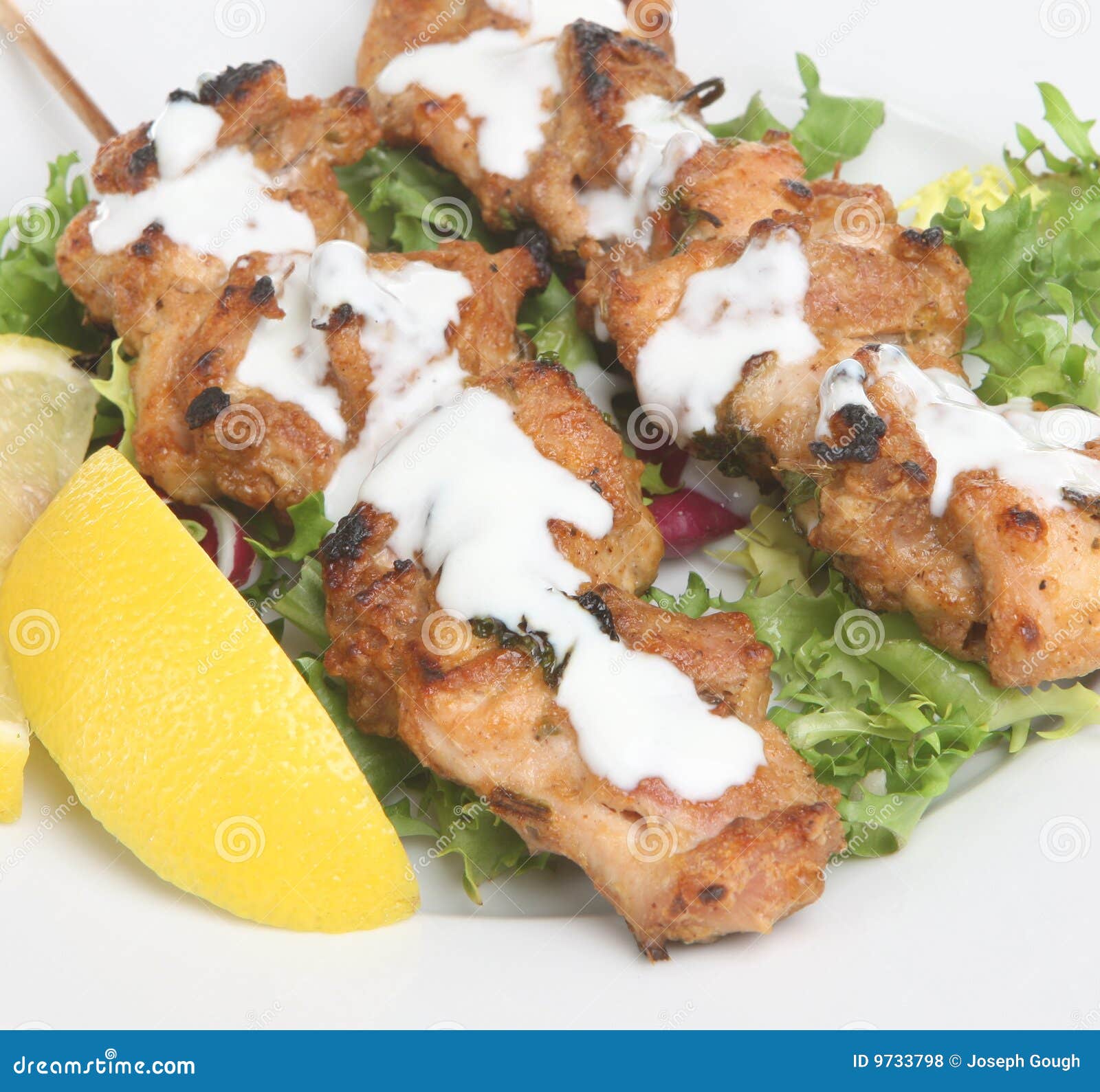 Indian Chicken Tikka Kebabs Stock Photo - Image of barbecued, satay ...