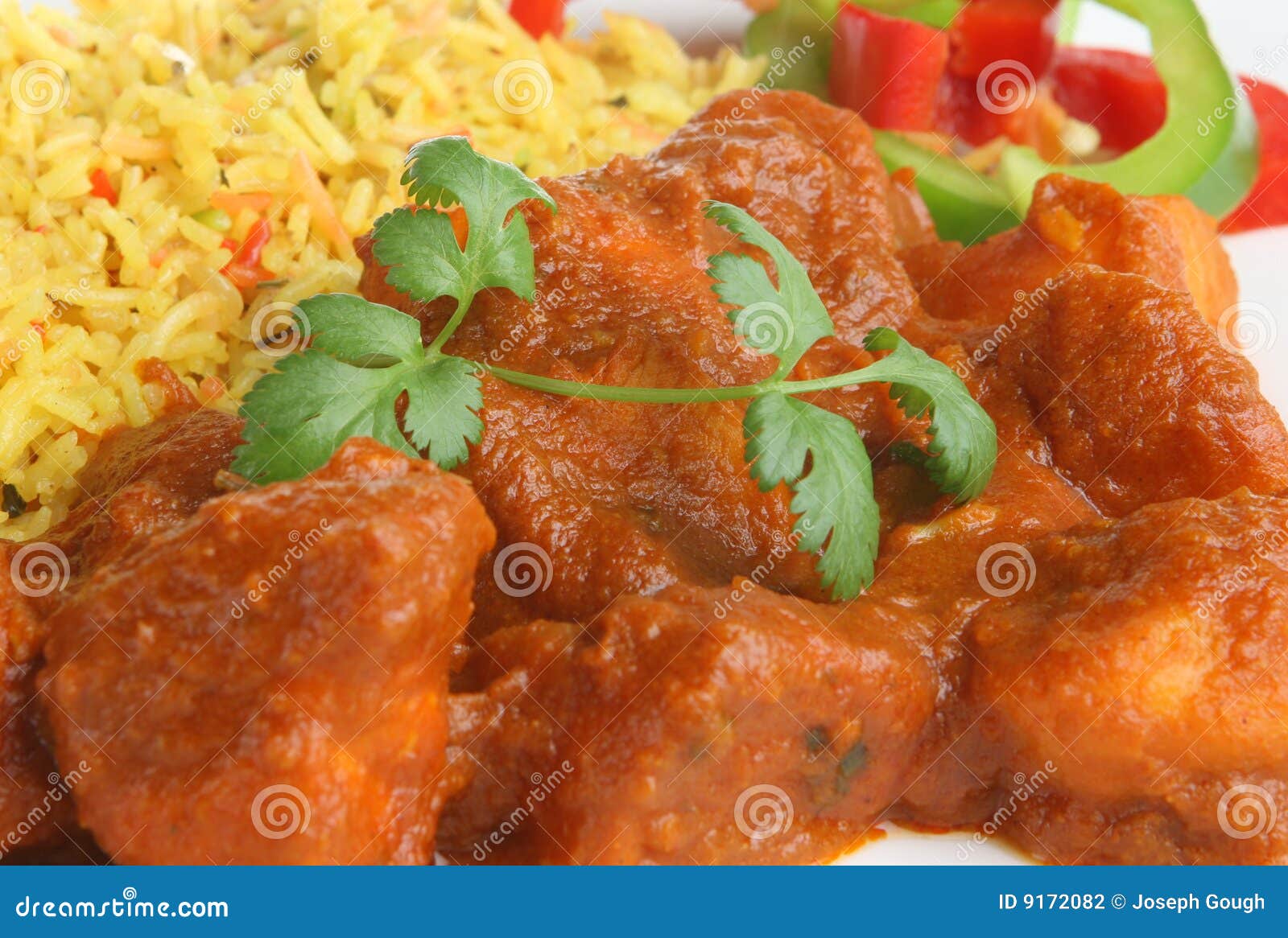 Indian Chicken Vindaloo Curry Stock Photo - Image of horizontal, pilau ...
