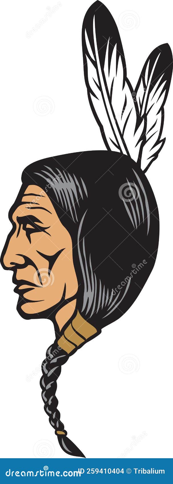 Indian Chief Head Vector stock illustration. Illustration of portrait ...