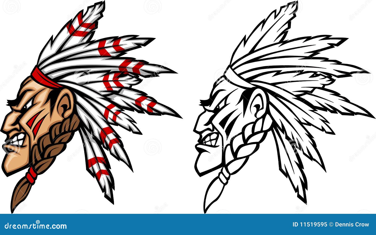 Indian Chief Mascot Logo stock vector. Illustration of chief - 11519595