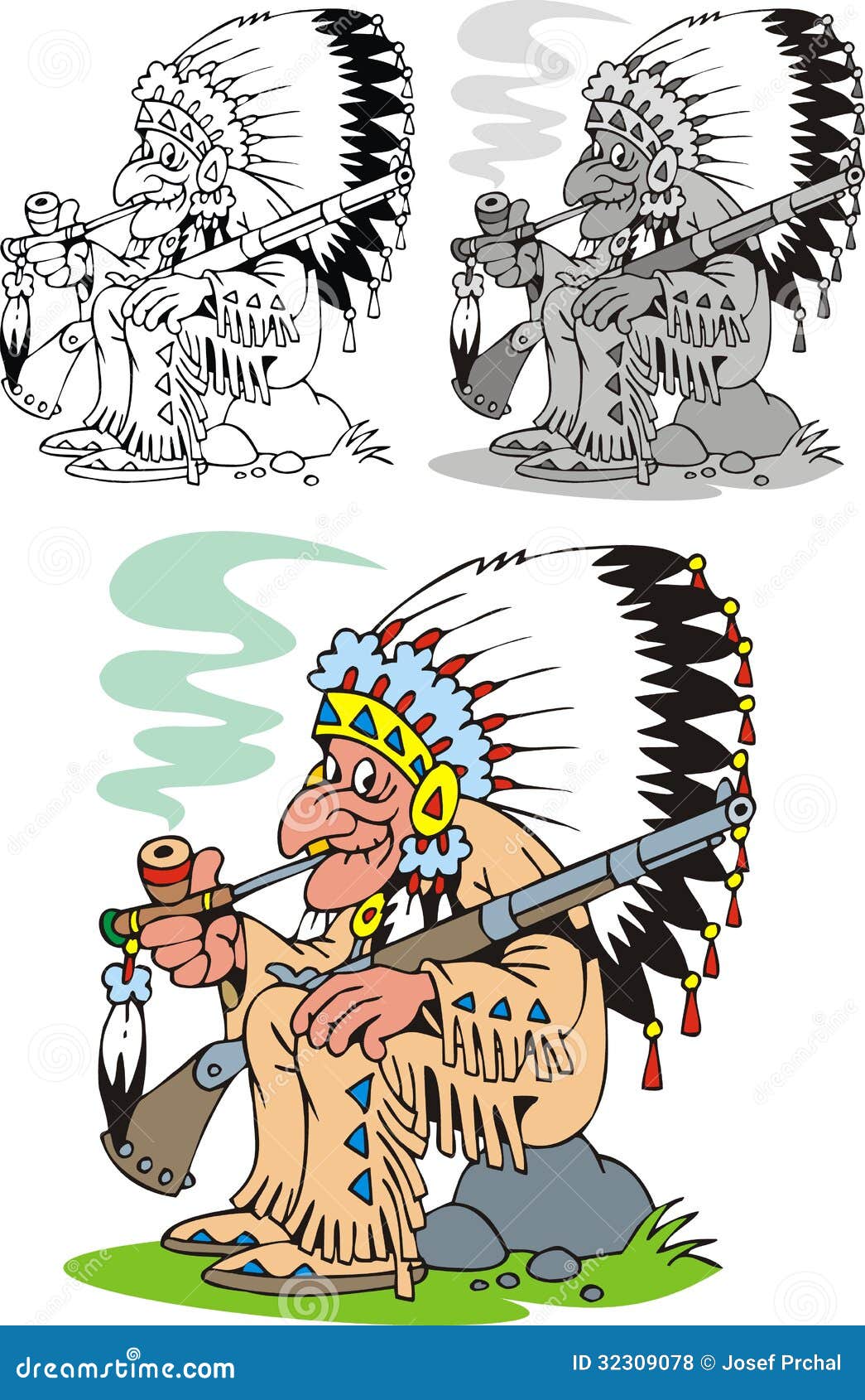 Indian Chief Cartoon Vector Illustration | CartoonDealer.com #56668478