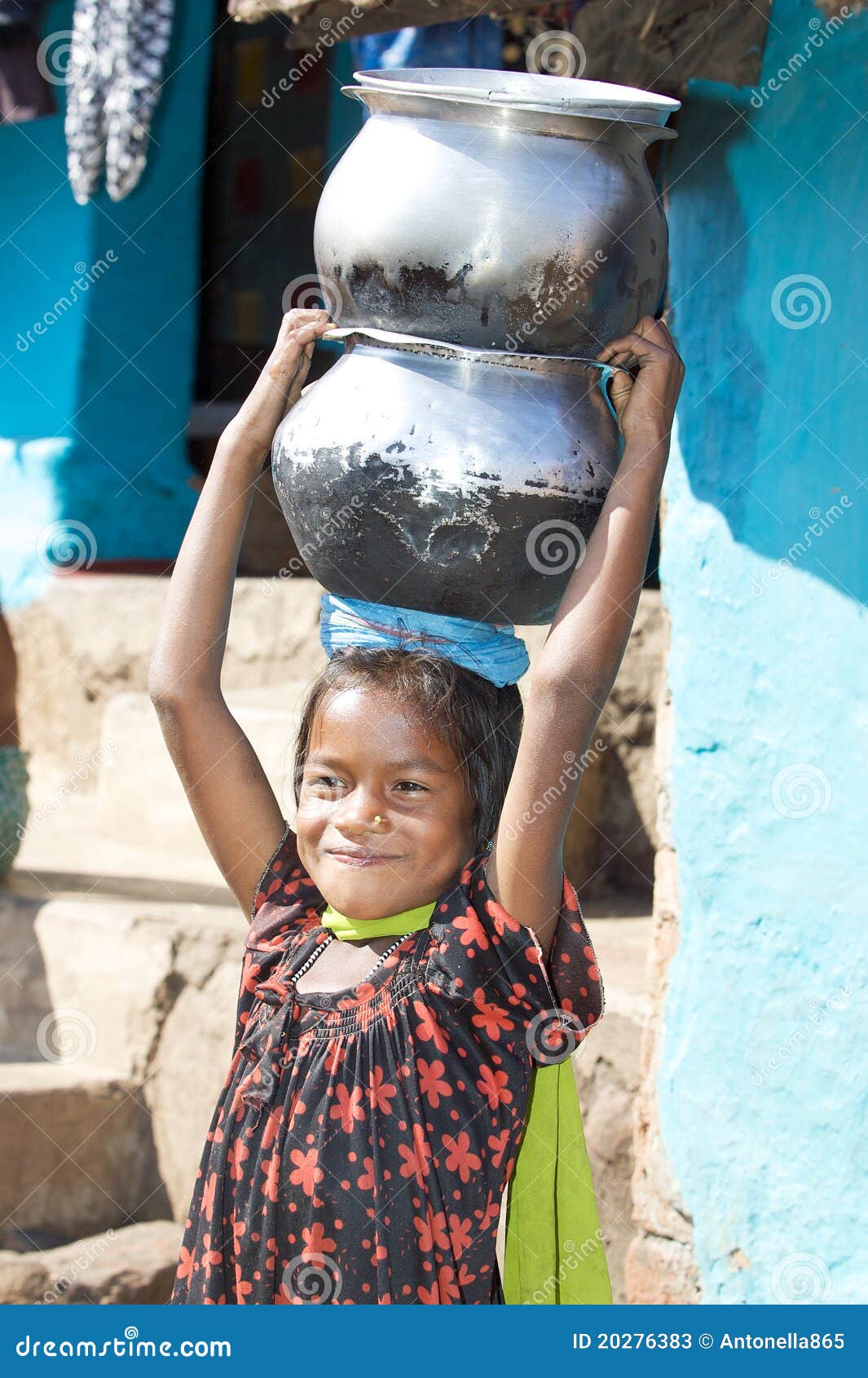Indian child with pottery editorial stock photo. Image of poverty ...