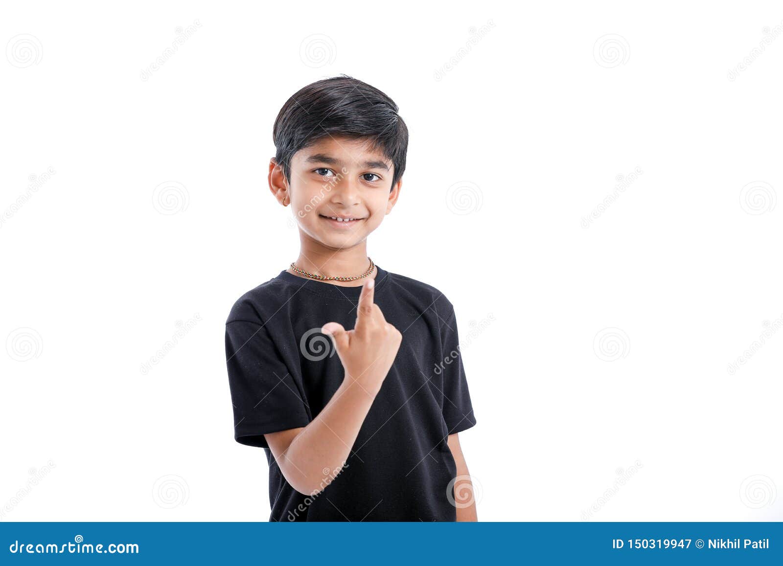 Indian Child Showing Nice Gesture with Hand Stock Image - Image of ...