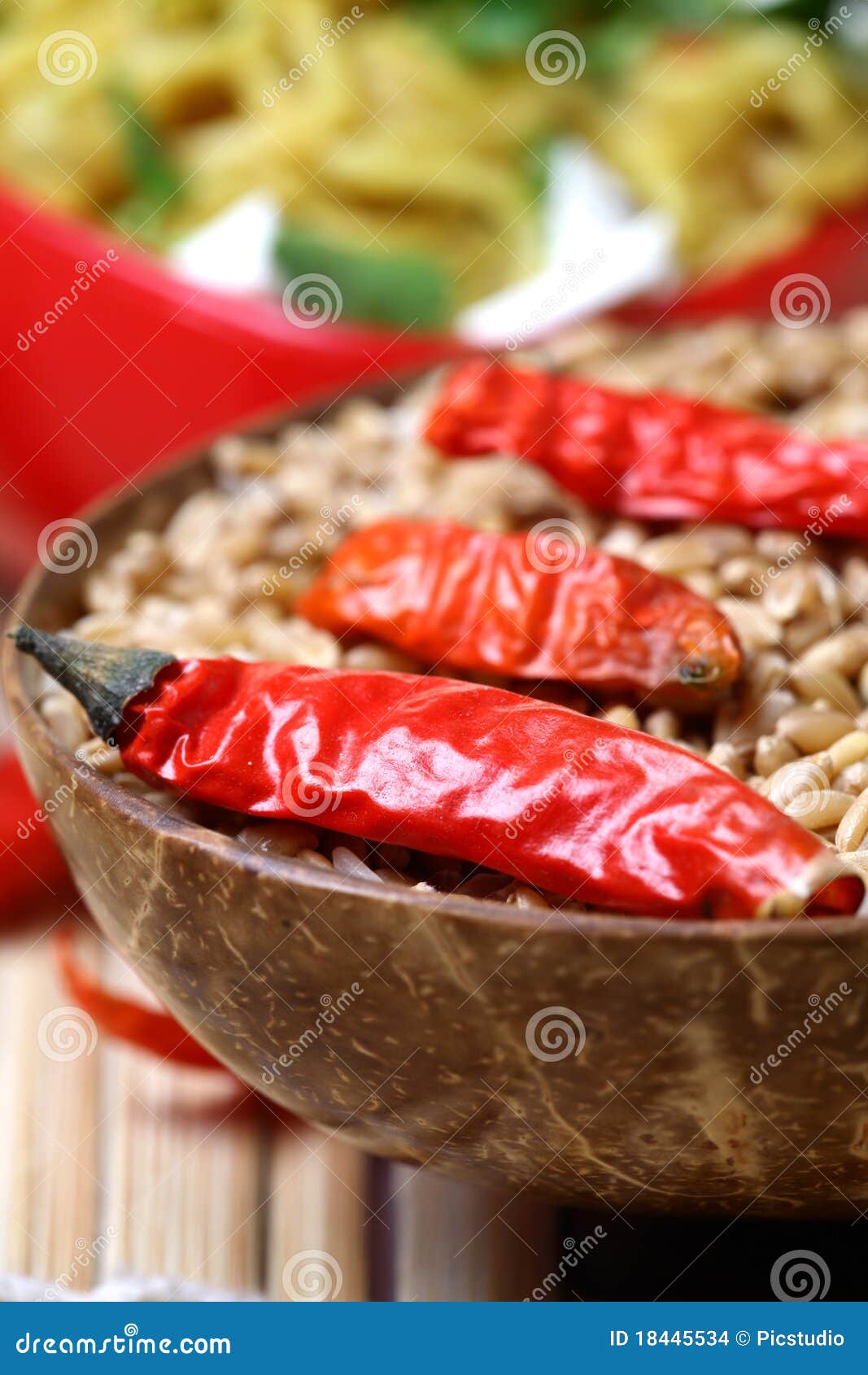Indian Chilly Spice and Wheat Stock Photo - Image of colored, spice ...
