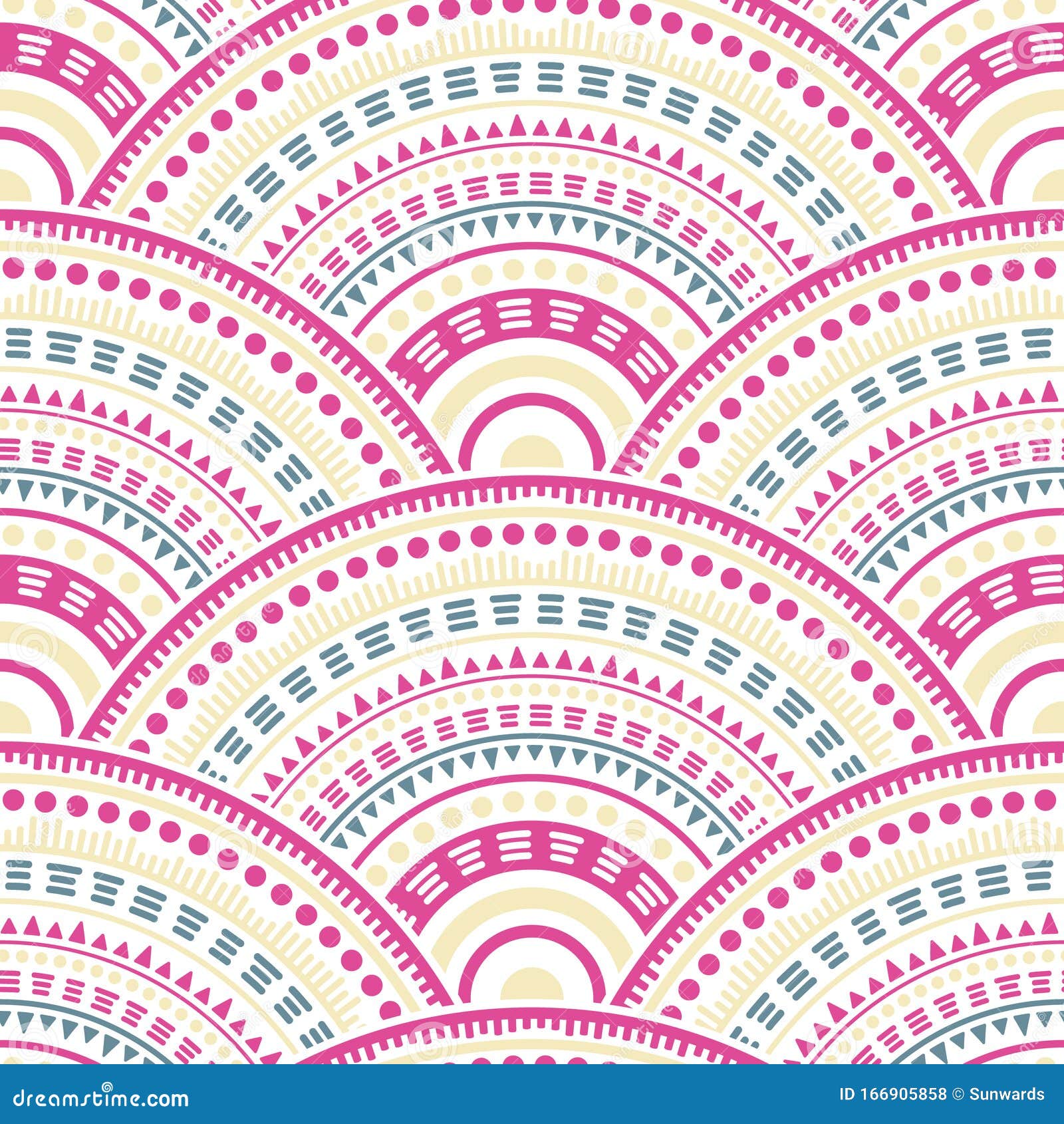 Ethnic Circle Shapes Seamless Geometric Pattern. Stock Vector ...