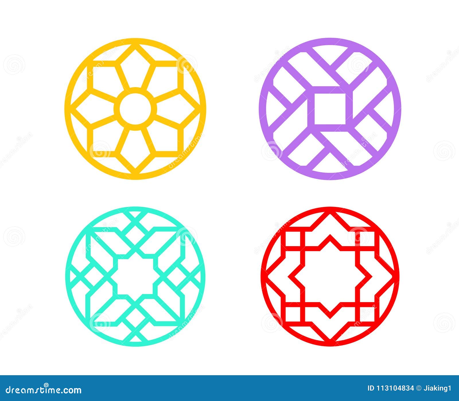 Indian Circle Window Frame with Islamic Pattern Stock Vector ...