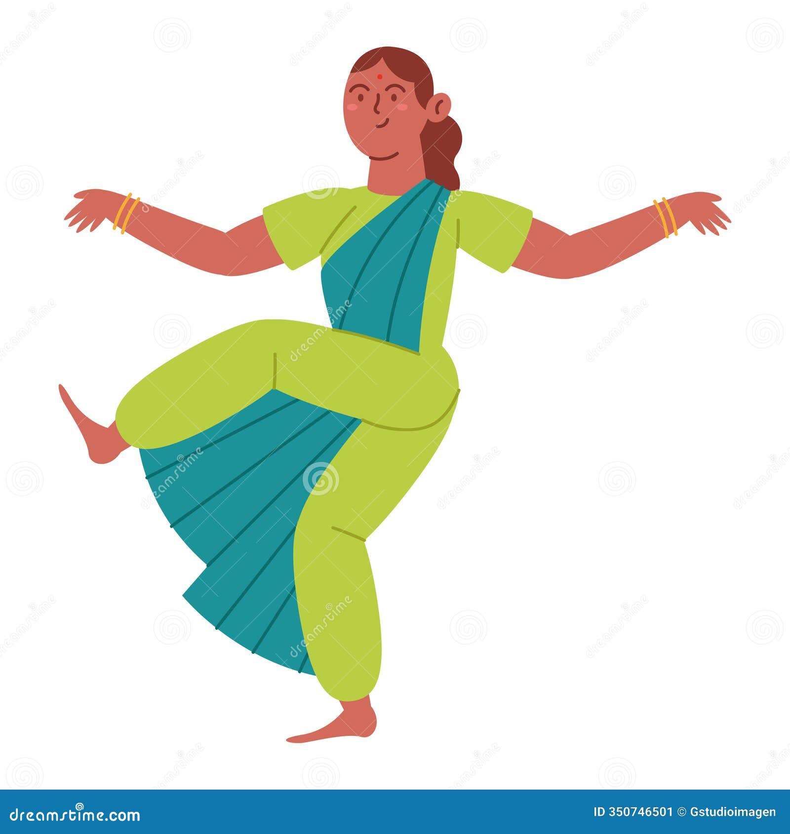 Indian Classical Dancer Kathak Stock Illustration - Illustration of ...